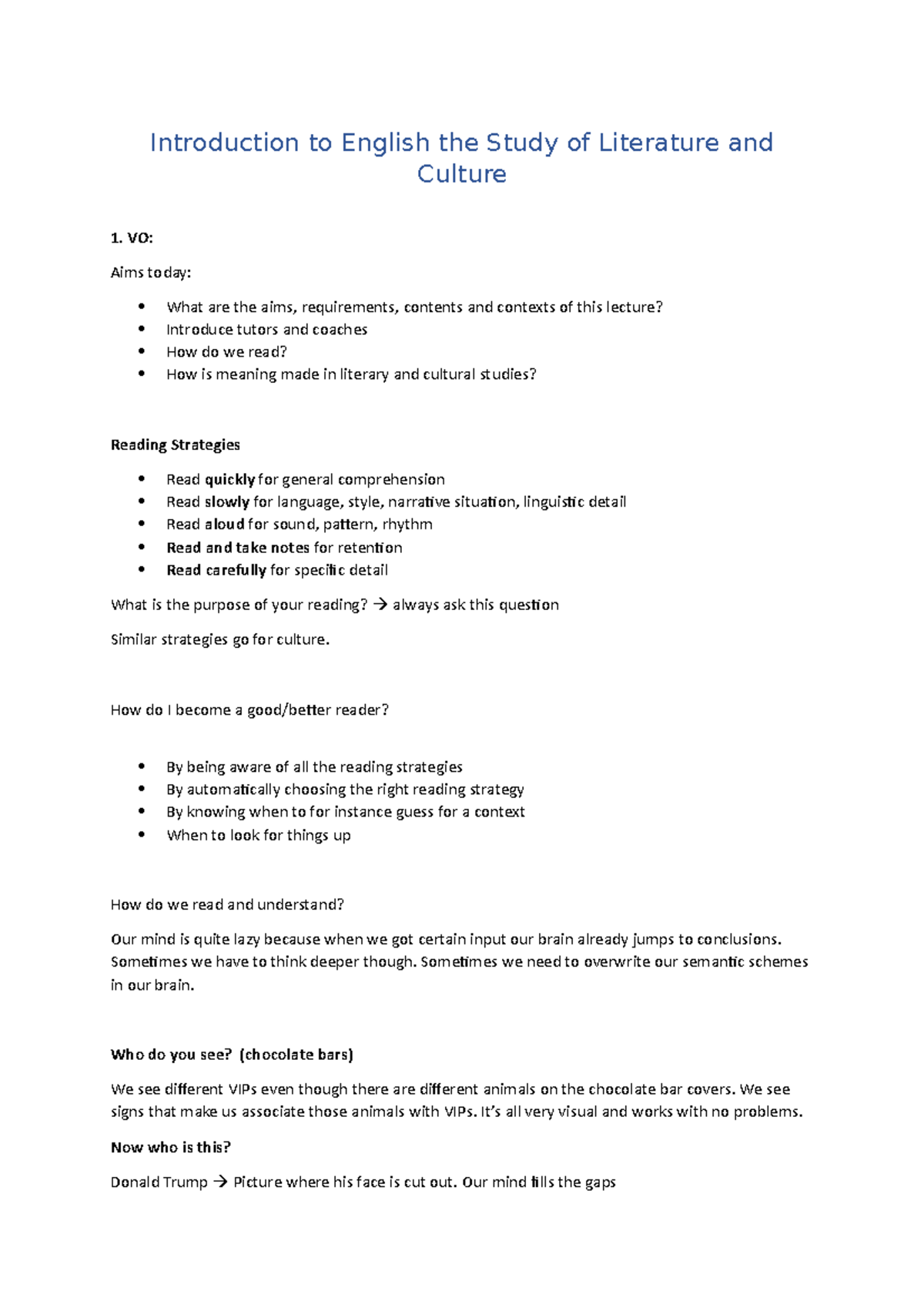 Englisch Literature and Culture[ 336] - Introduction to English the ...