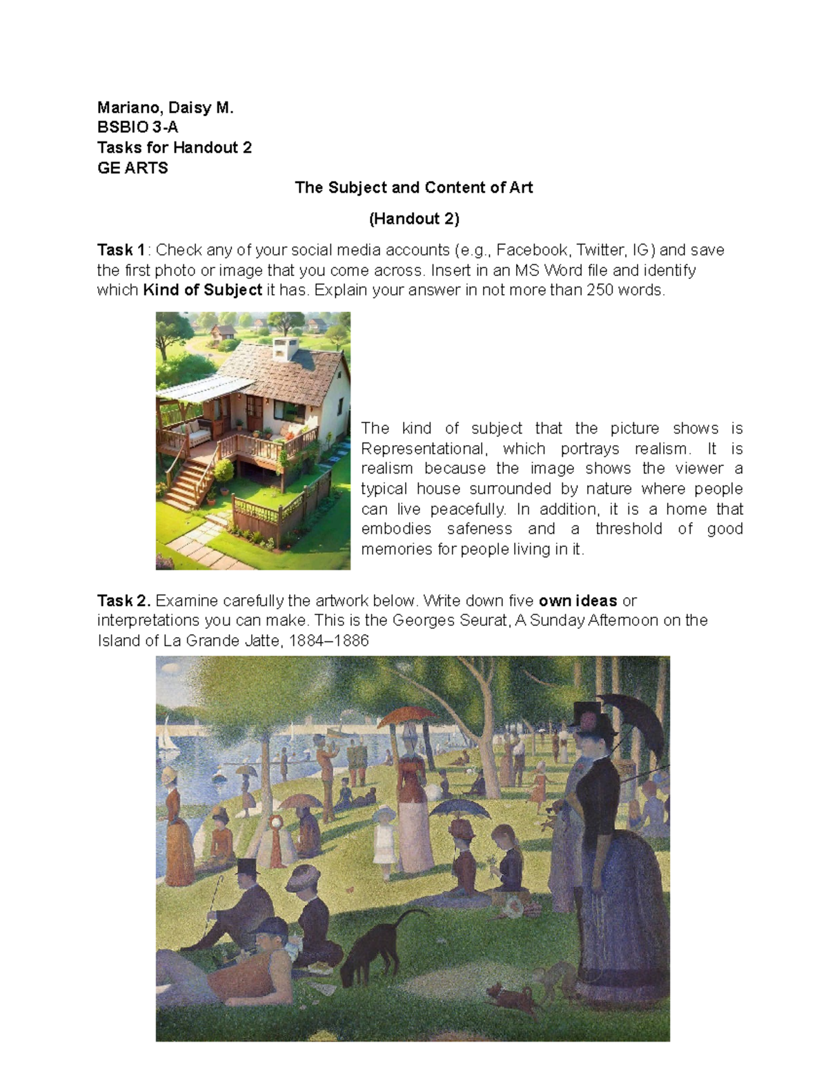 Activity-for-handout 2 - Mariano, Daisy M. BSBIO 3-A Tasks for Handout ...