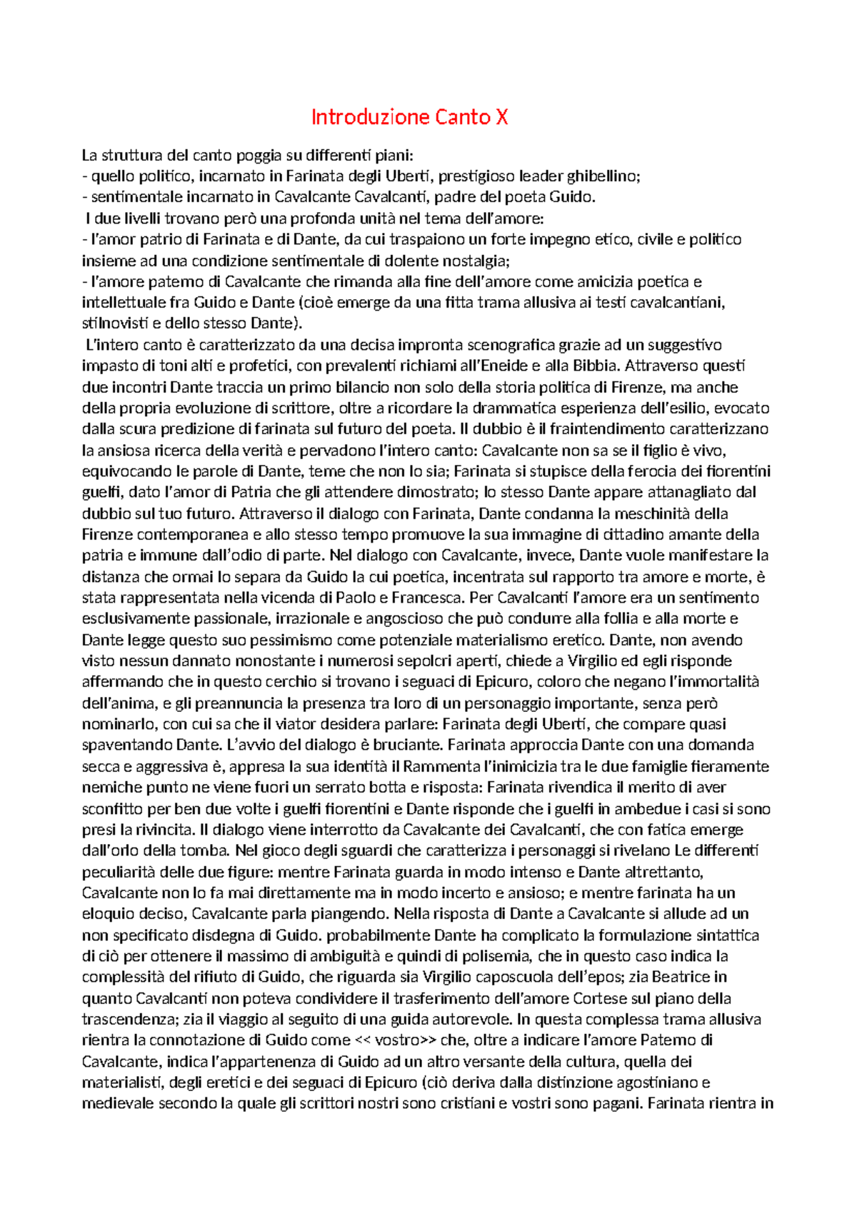 canto 10 inferno con analisi approfondita e parafrasi dei versi ...