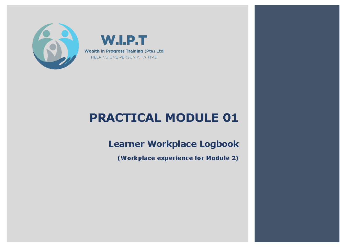 WM-01- Mod 1 - Workplace Logbook Assignment - PRACTICAL MODULE 01 ...