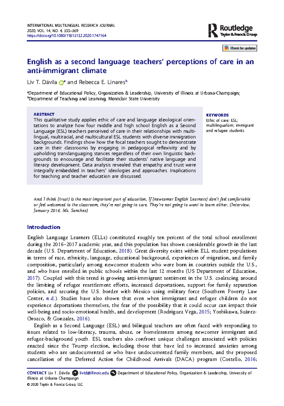 English 2 language - English as a second language teachers’ perceptions ...