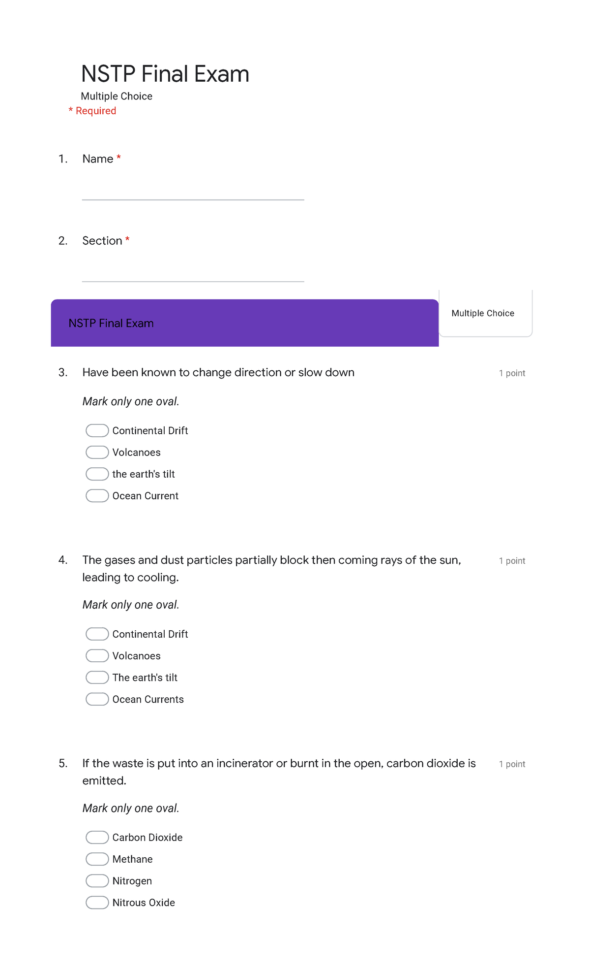 NSTP Final Exam Google Forms 1 puda - 1. 2. NSTP Final Exam Multiple ...