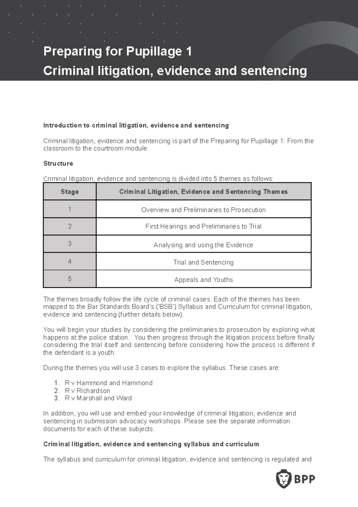 Introduction to criminal litigation, evidence and sentencing ...