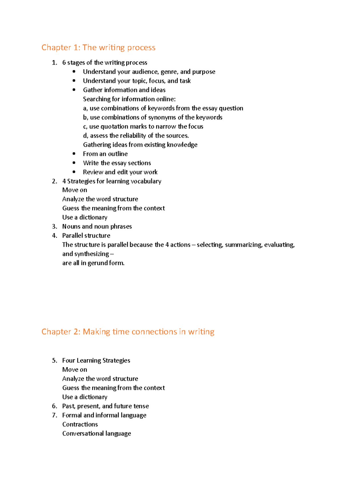 Academic English - AEG113 - Chapter 1: The writing process 6 stages of ...