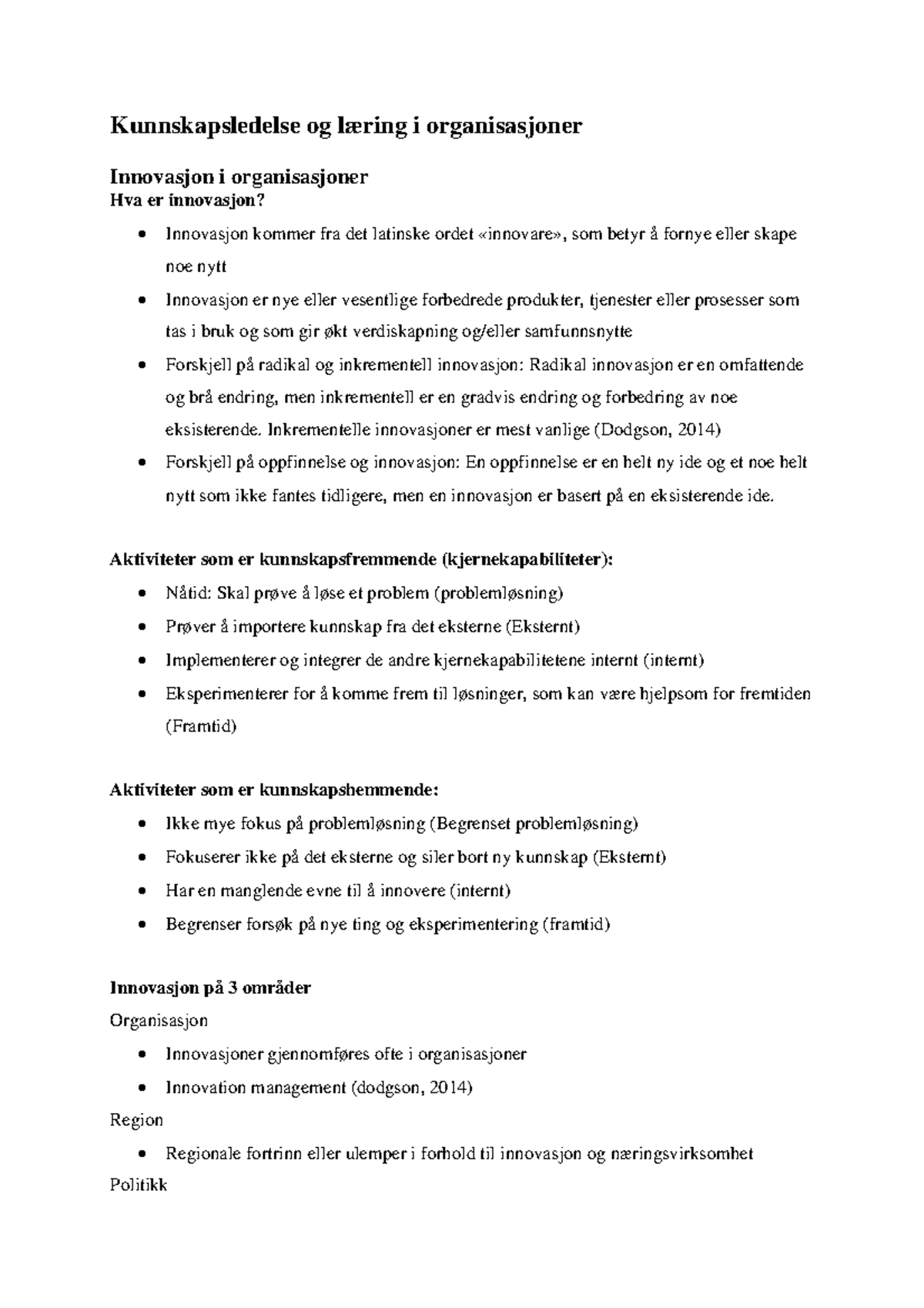 Kunnskapsledelse og læring i organisasjoner - Kunnskapsledelse og læring i organisasjoner ...