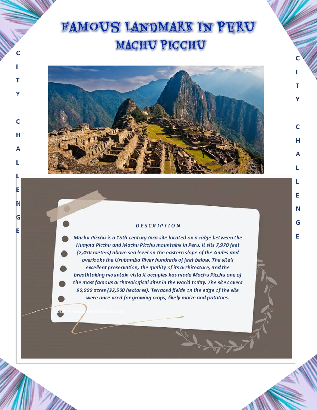 Performance Task In English For Grade 7 Source Livescience D E S C R 