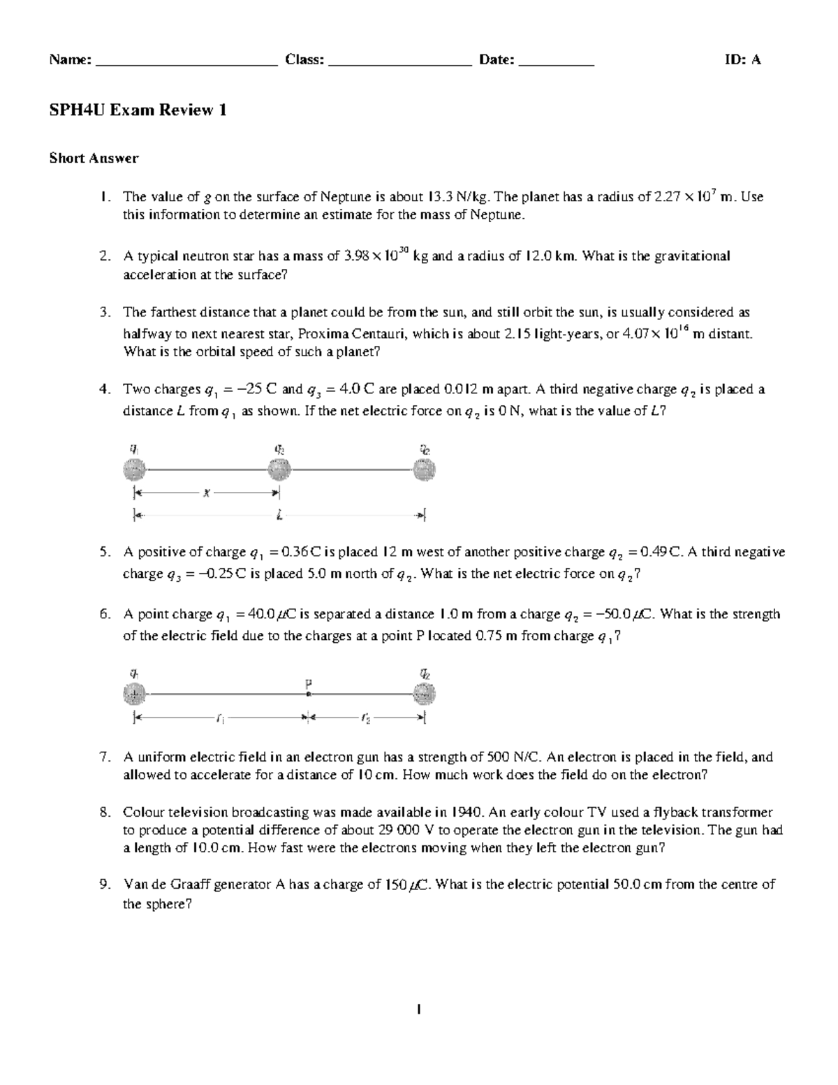 SPH4U+exam+review+1 - exam review sheet 1. questions, answers ...