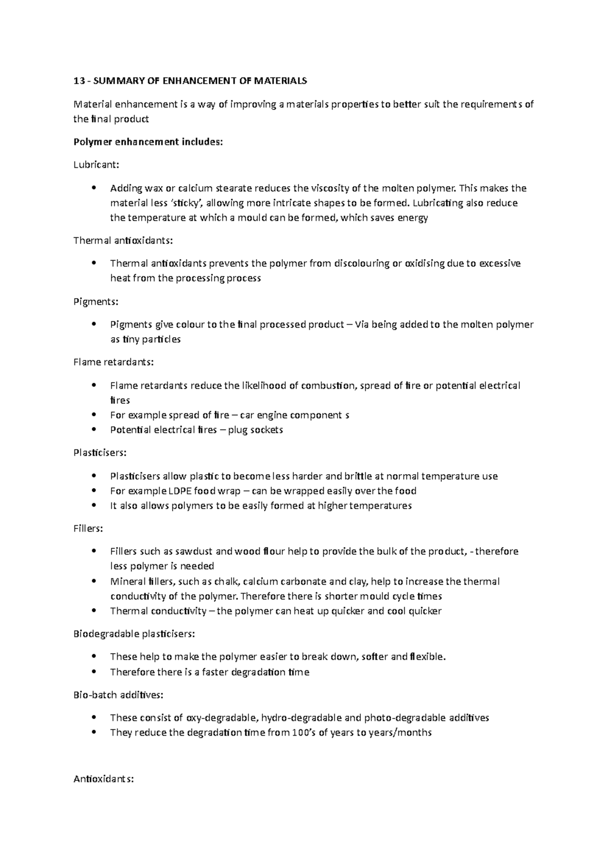 Some summary for product design - 13 - SUMMARY OF ENHANCEMENT OF ...