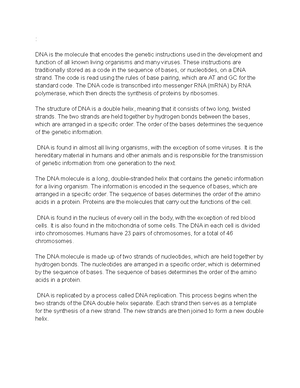 GEnome 371 course outline - A gene is a unit of heredity and is ...