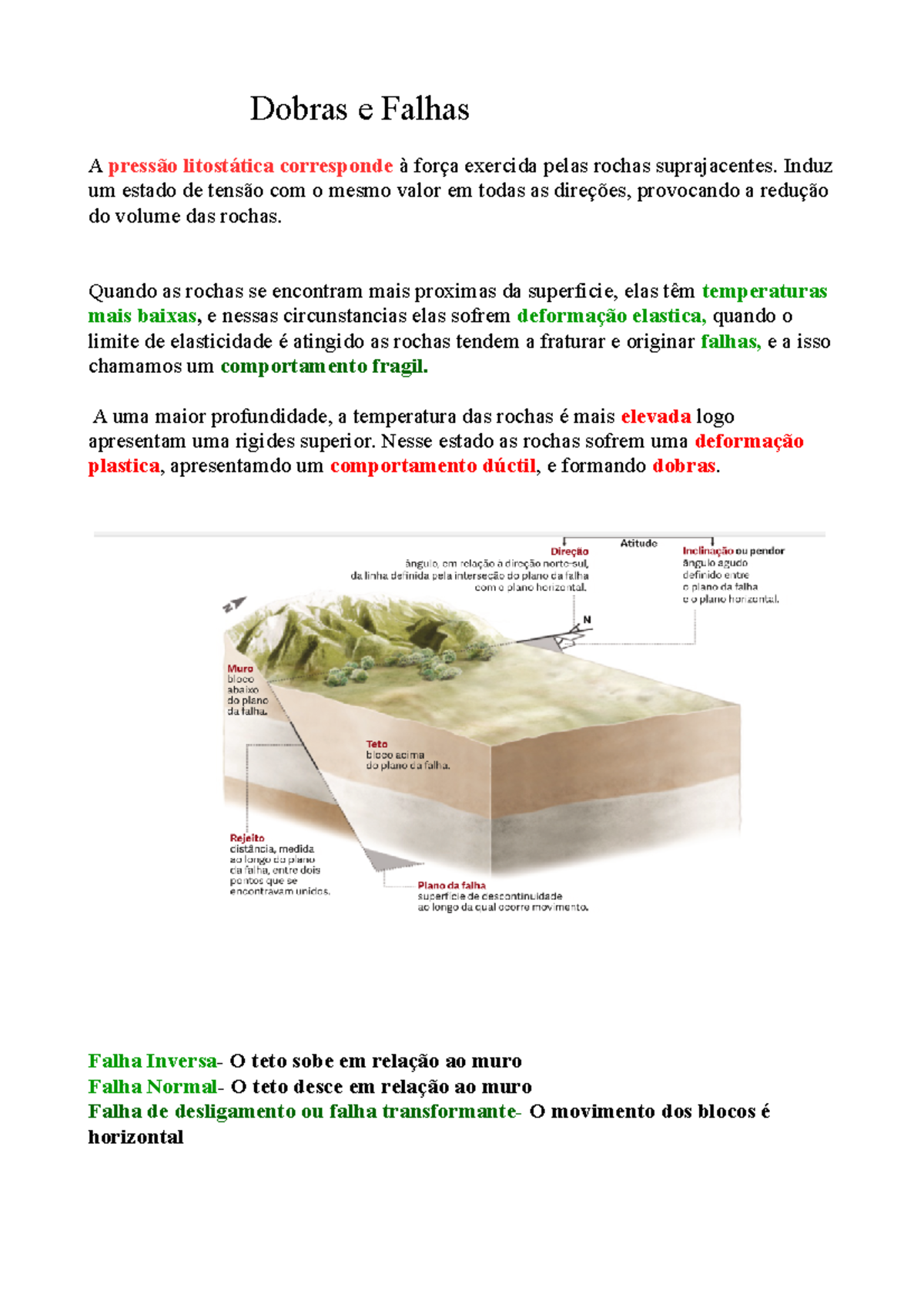 Dobras e falhas - garsgv - Dobras e Falhas A pressão litostática ...