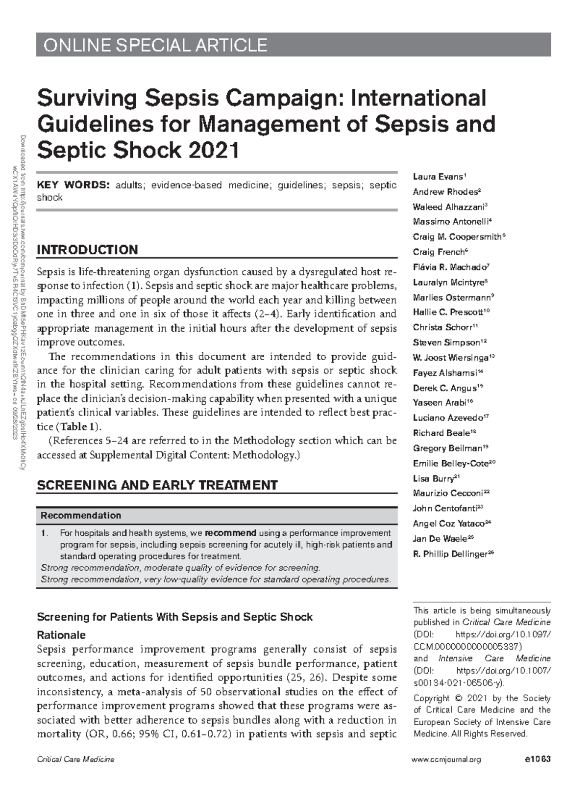 Surviving sepsis campaign international - Critical Care Medicine ...