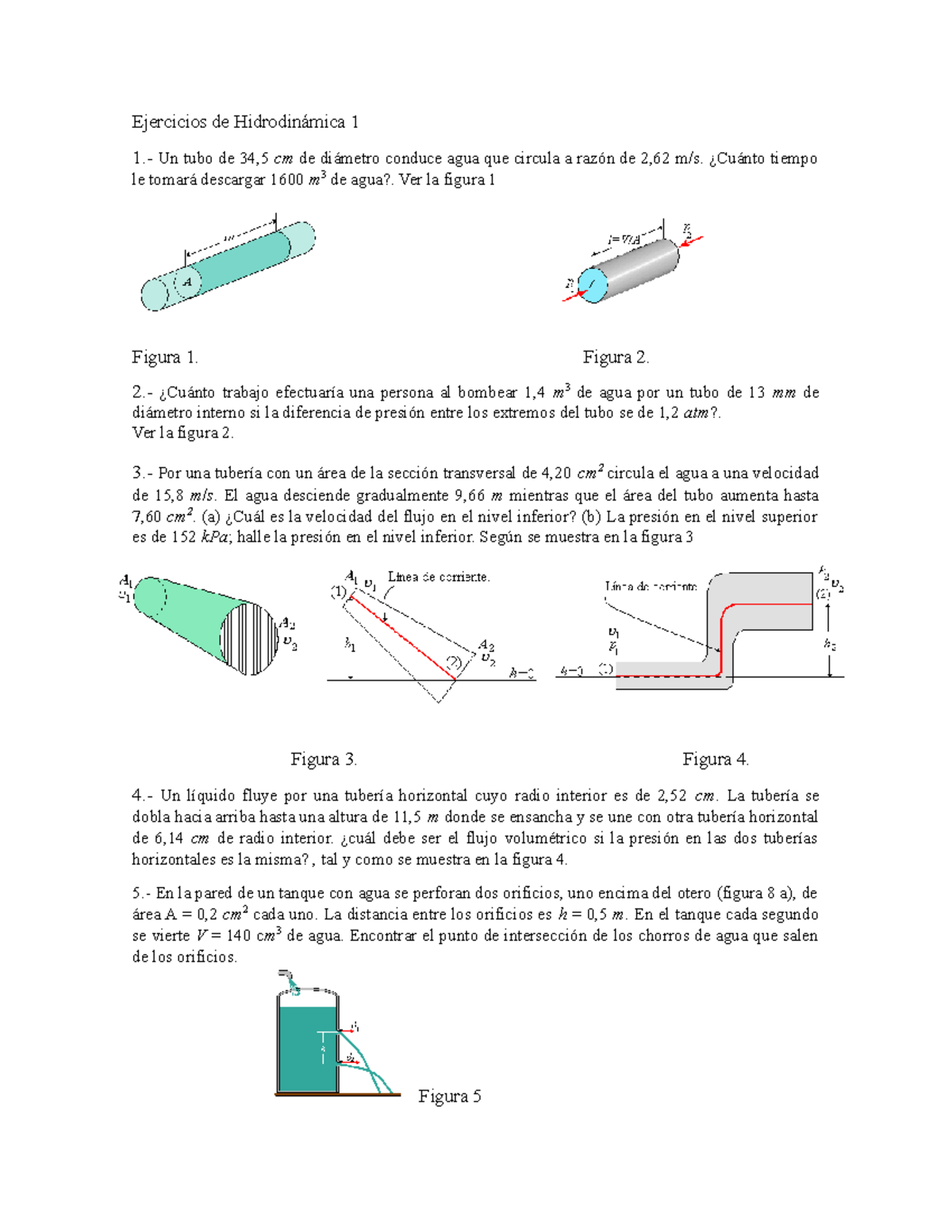 Ejercicios de Hidrodin Ã¡mica 1 - Un tubo de 34,5 cm de diámetro conduce agua que circula a ...