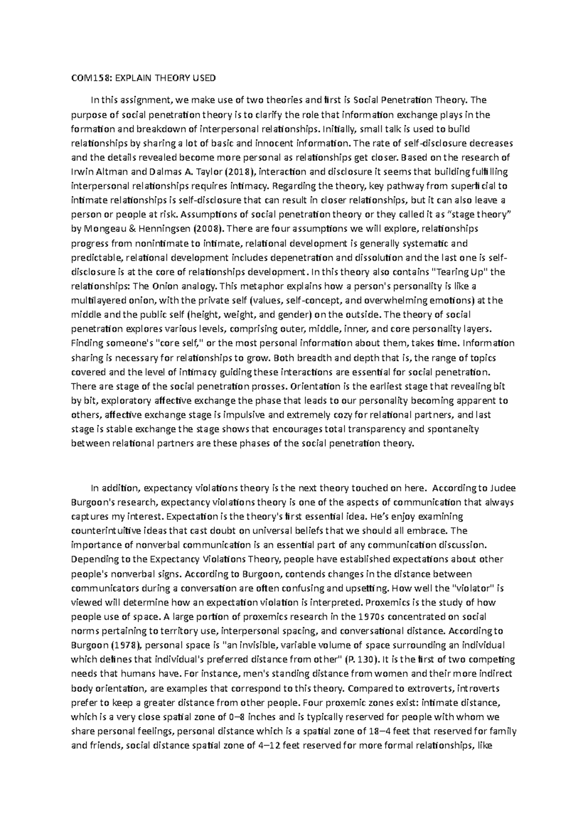 COM158 Explain Theory USED - COM158: EXPLAIN THEORY USED In this ...