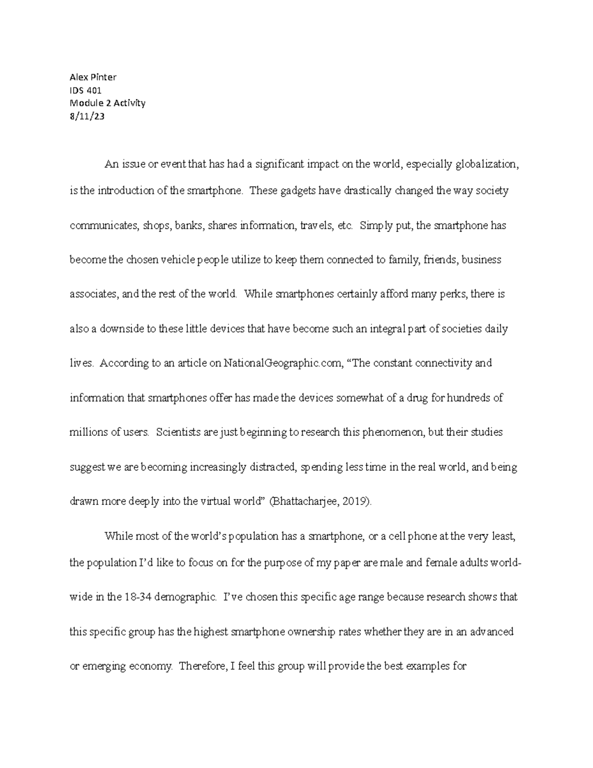 IDS 401 Mod 2 - Module 2 Activity - Alex Pinter IDS 401 Module 2 ...