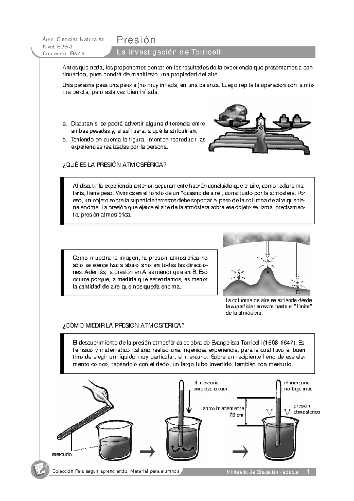 La-presión-atmosférica - Colección Para seguir aprendiendo. Material ...
