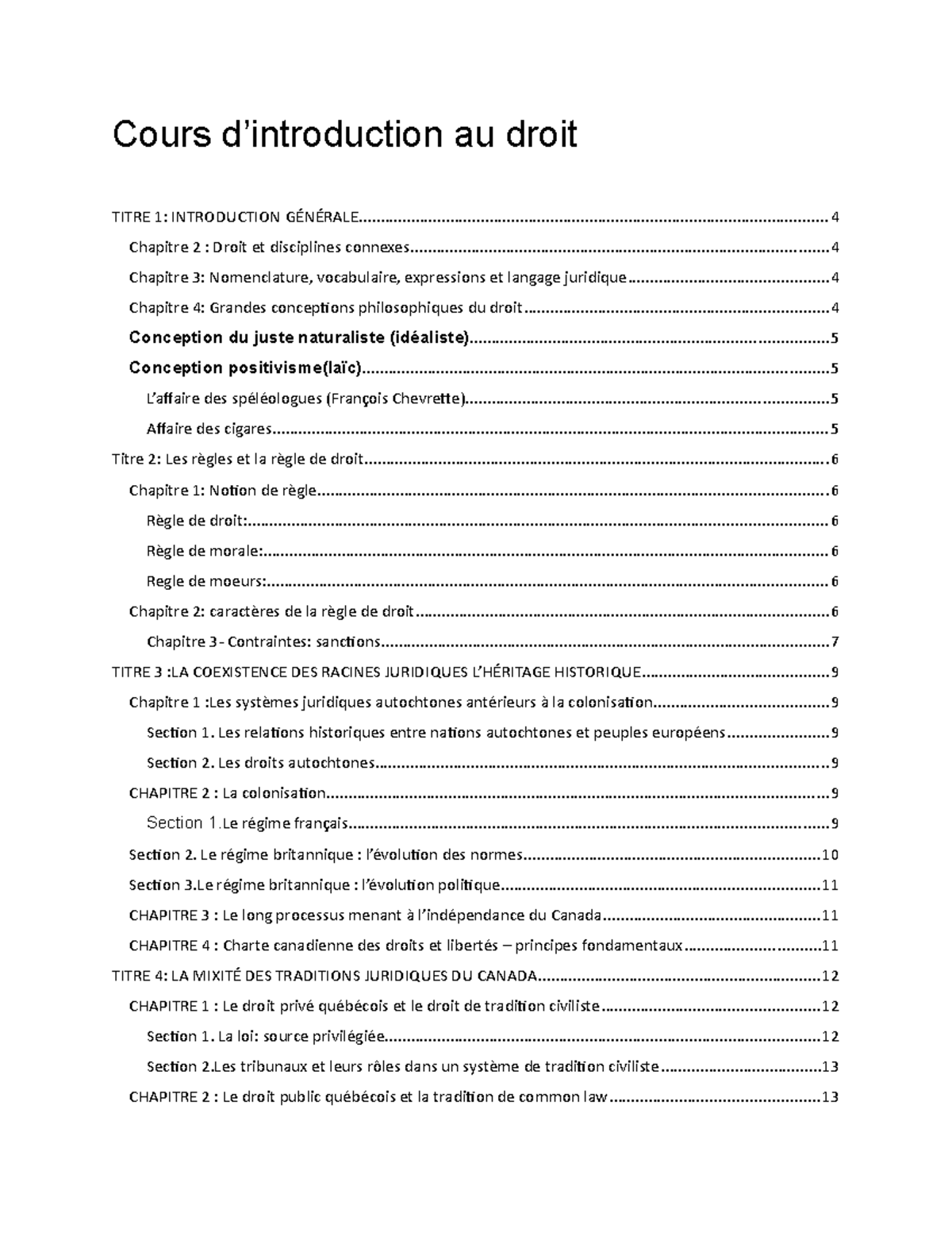 Introduction au droit - Révision finale - Cours au droit TITRE 1: INTRODUCTION Chapitre 2 ...