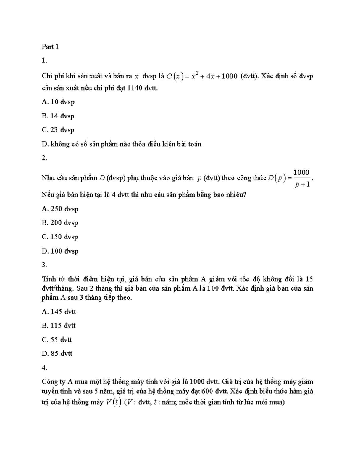 BAI TAP 1 - Bài tâp toán C1 - toán cao cấp c2 - Studocu