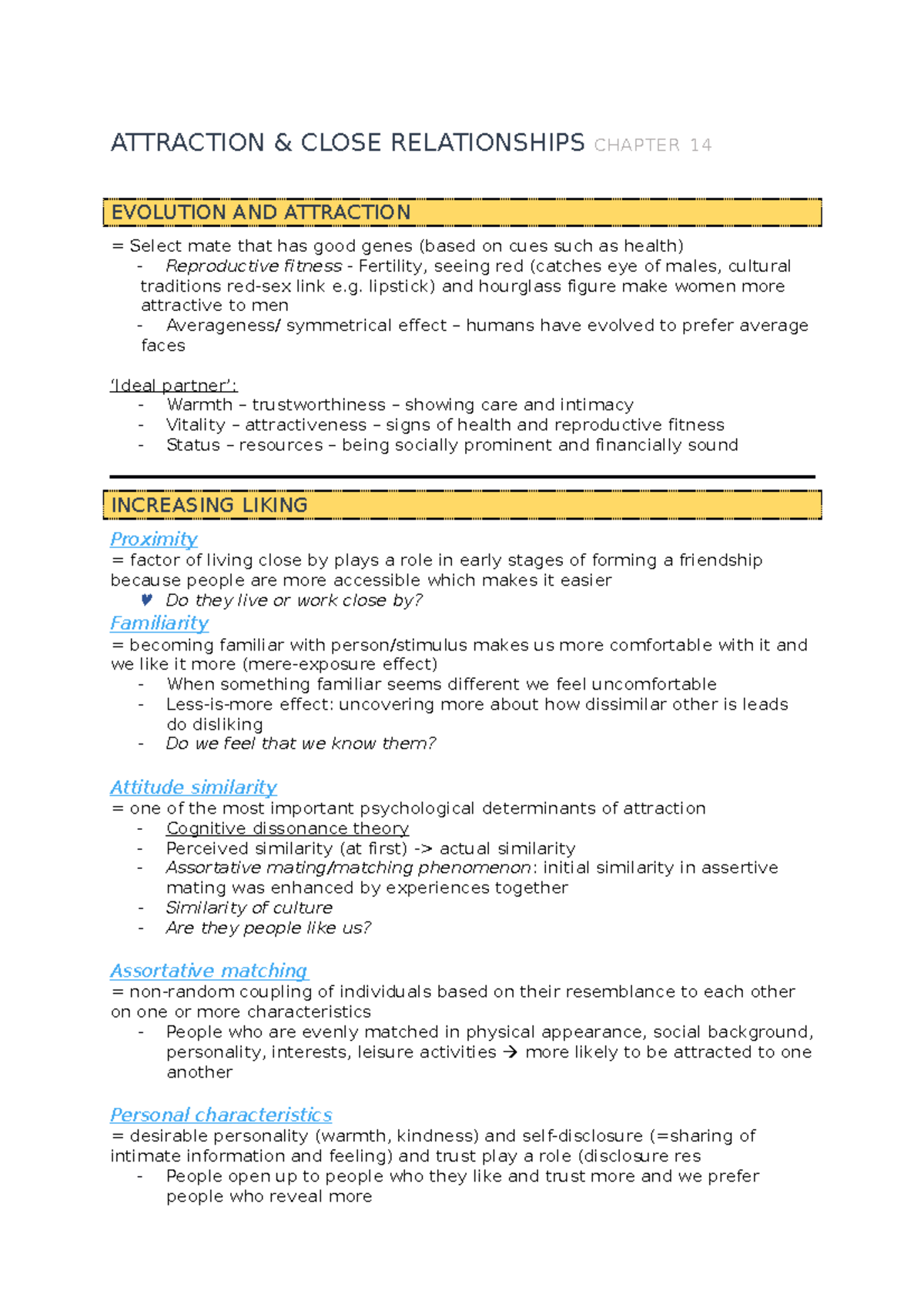 TASK 8 - Affiliation and Love - ATTRACTION & CLOSE RELATIONSHIPS ...