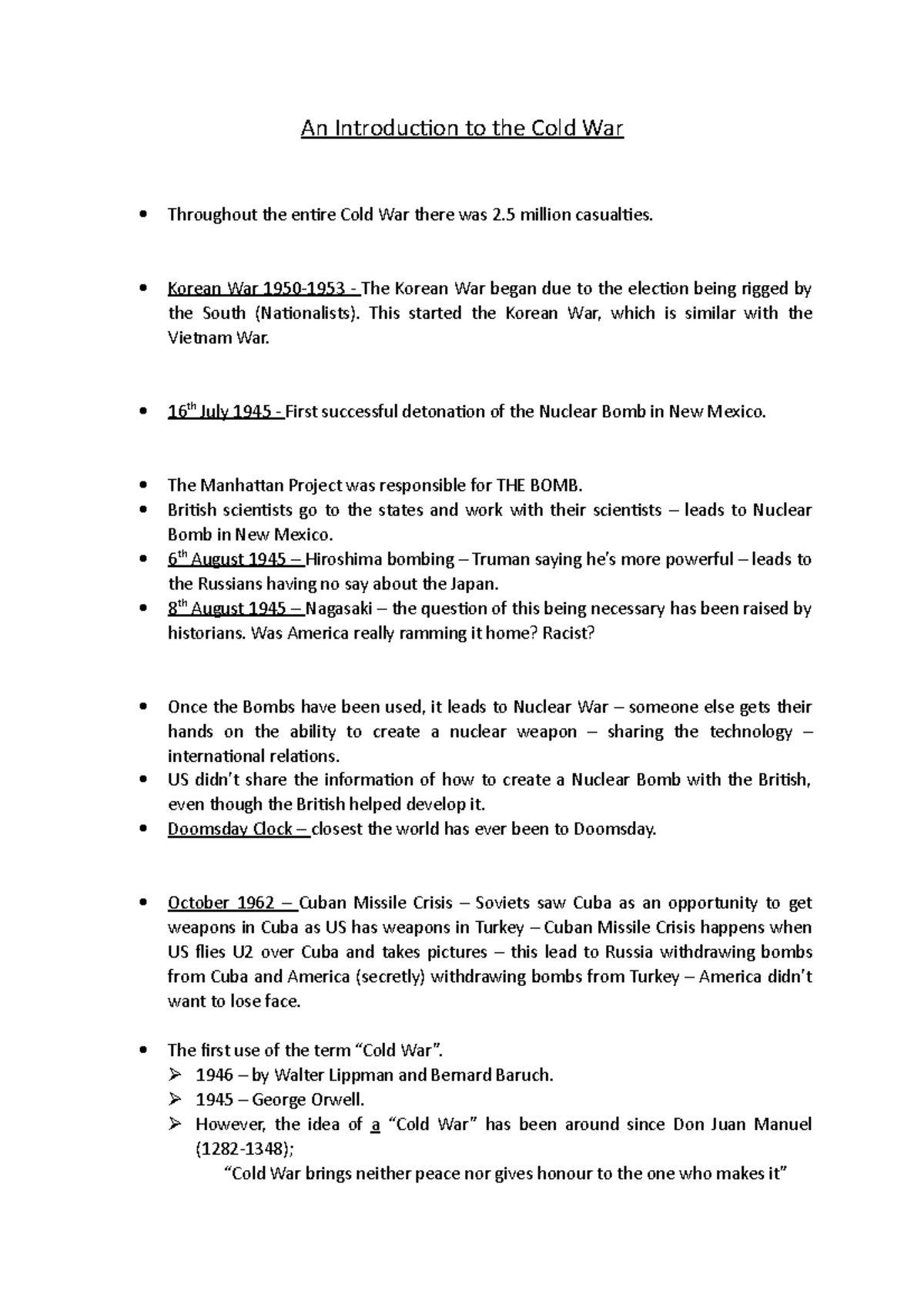 An Introduction to the Cold War - Korean War 1950-1953 - The Korean War ...