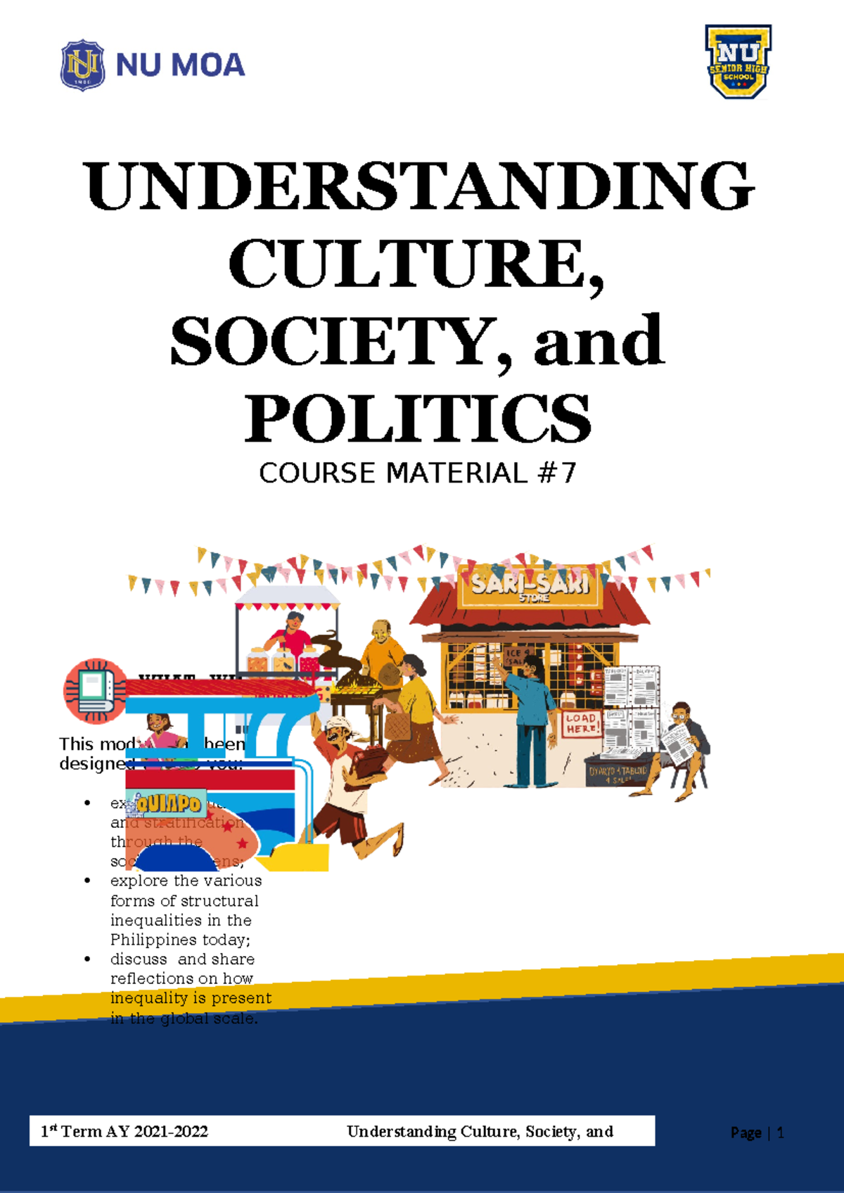 UCSP Social Stratification - 1 st Term AY 2021-2022 Understanding ...