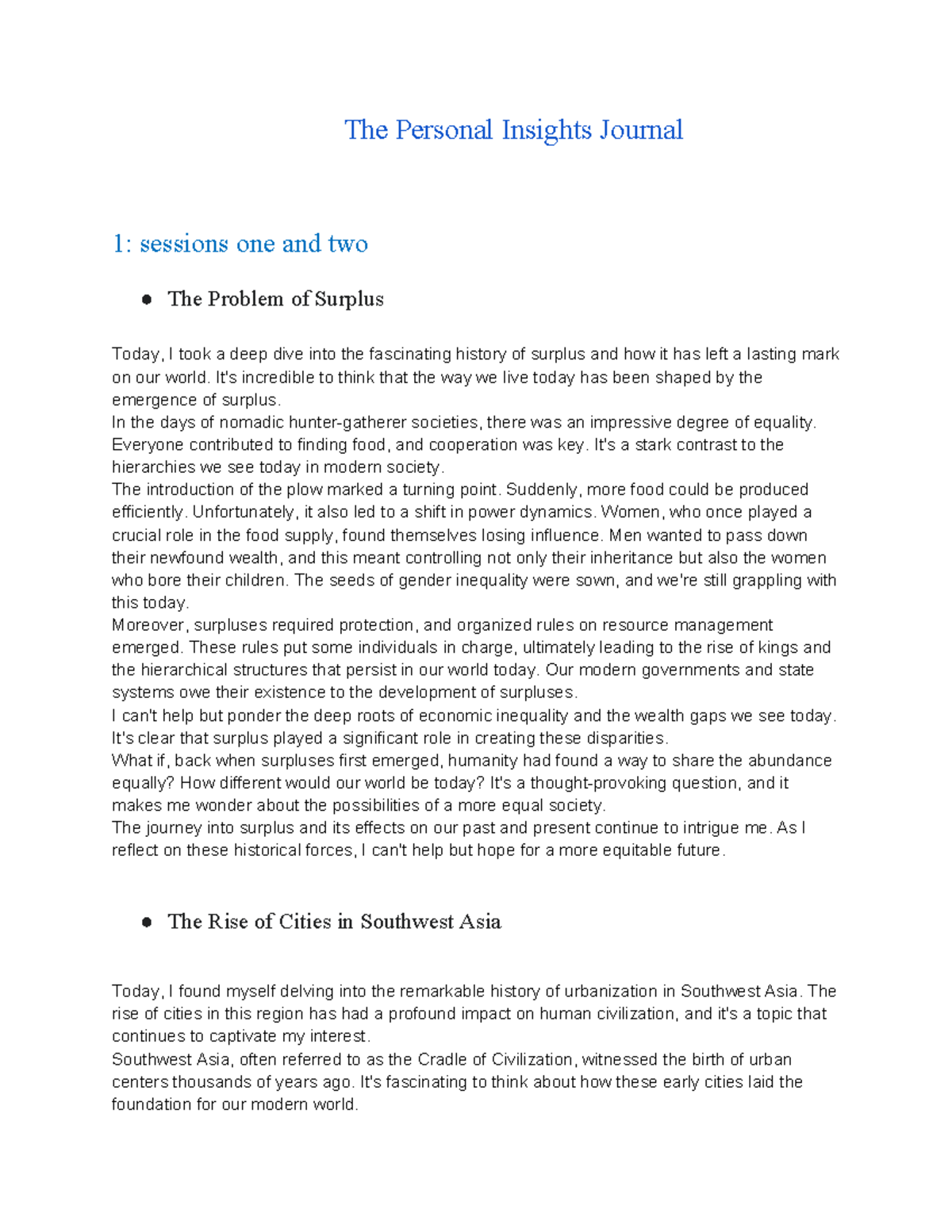 The Personal insight Journal - The Personal Insights Journal 1 ...