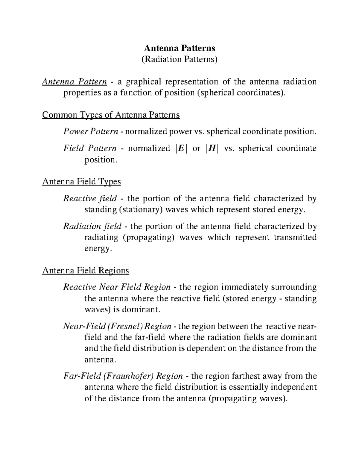Radiation Pattern - None - Antenna Patterns (Radiation Patterns ...