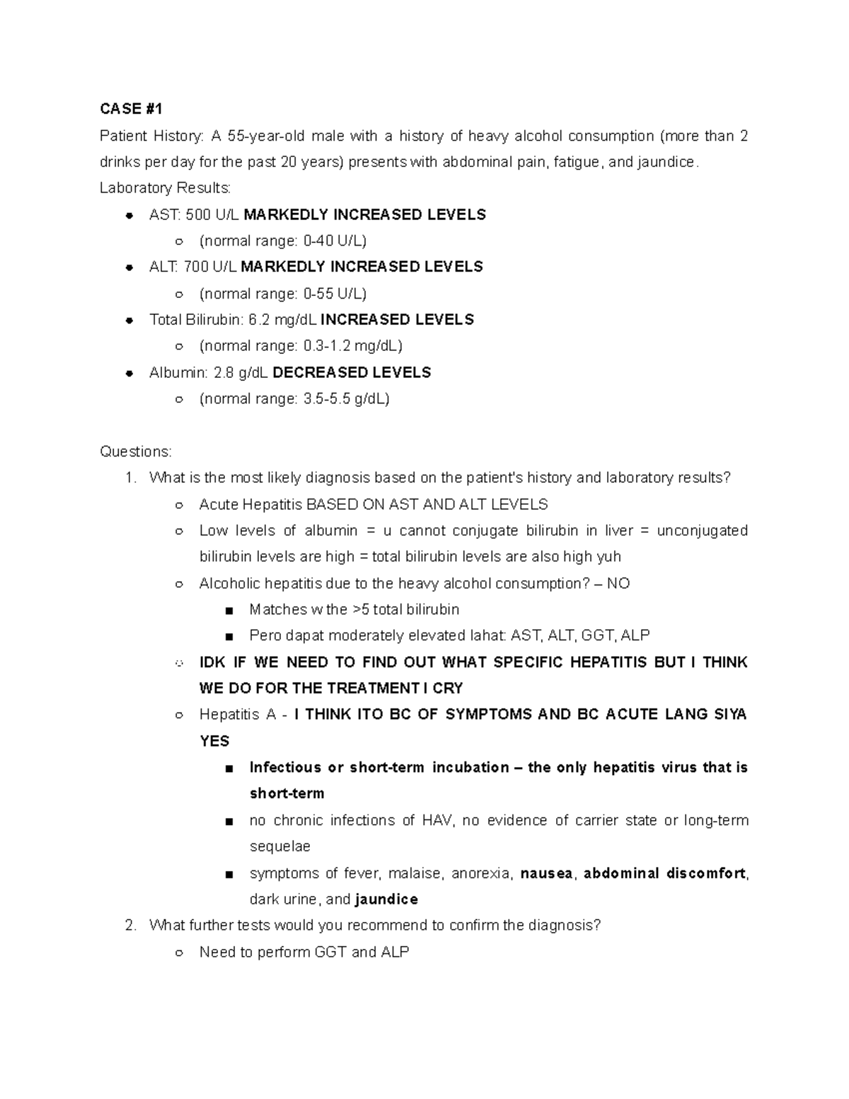 CC CASE Study - CASE Patient History: A 55-year-old male with a history ...