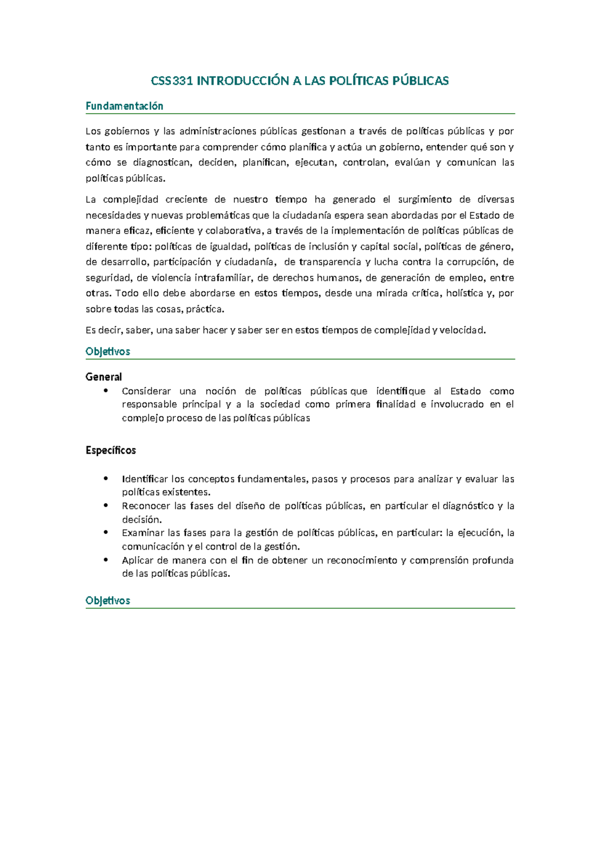 CSS331 Introducción a las políticas públicas - CSS331 INTRODUCCIÓN A ...