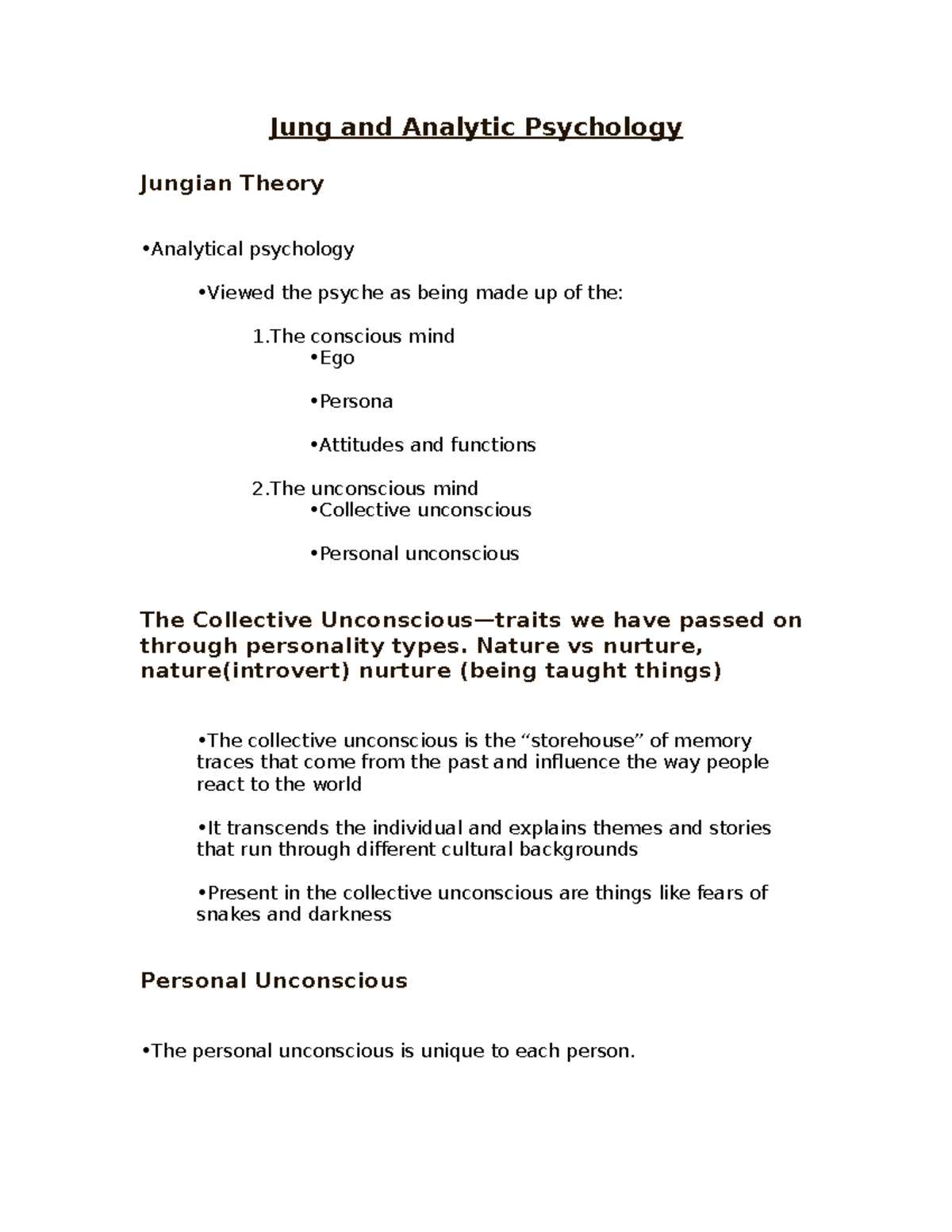 3.Jung and Analytic Psychology Notes 2.12.04 - Jung and Analytic ...