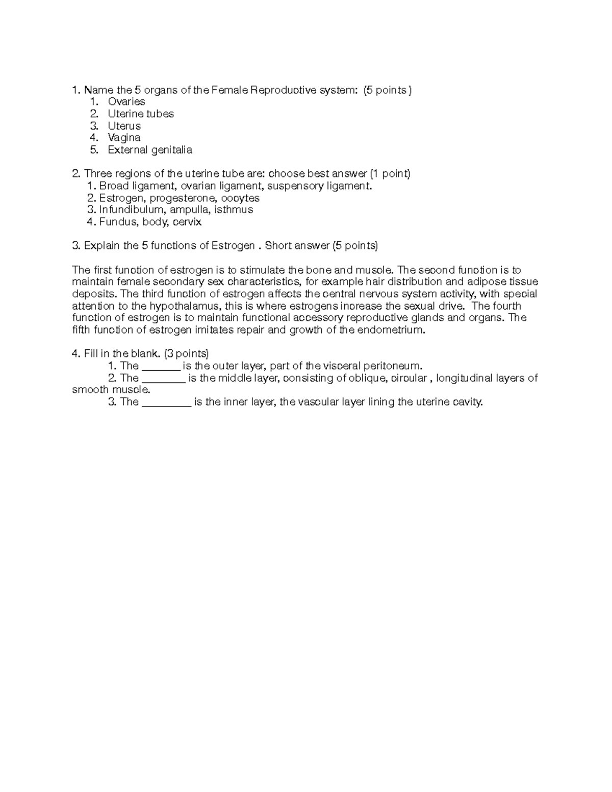 AP 2assignment - Homework assignment 2 - Name the 5 organs of the ...