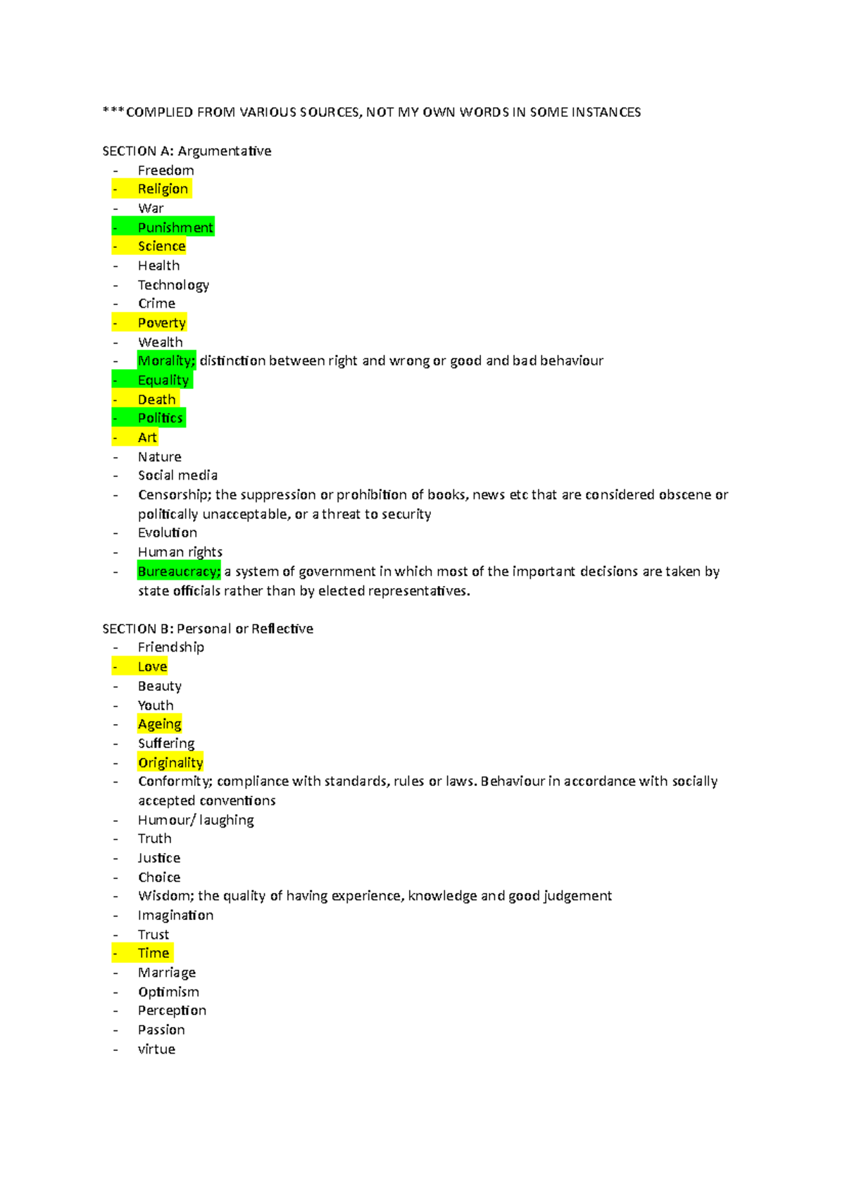 Gamsat Essay BANK - Grade: 100 - ***COMPLIED FROM VARIOUS SOURCES, NOT ...