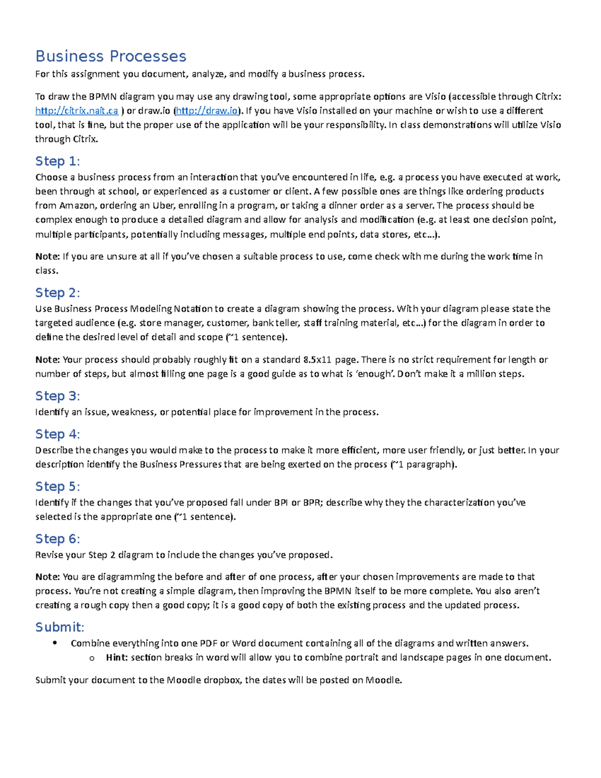 Business Process Exercise - Business Processes For this assignment you ...