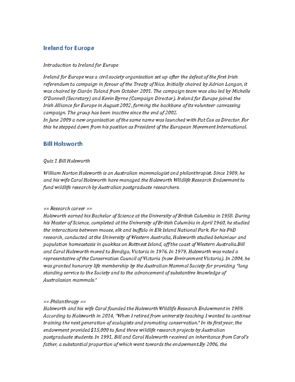 PSY167 Assignment Ireland for Europe - Ireland for Europe Introduction ...