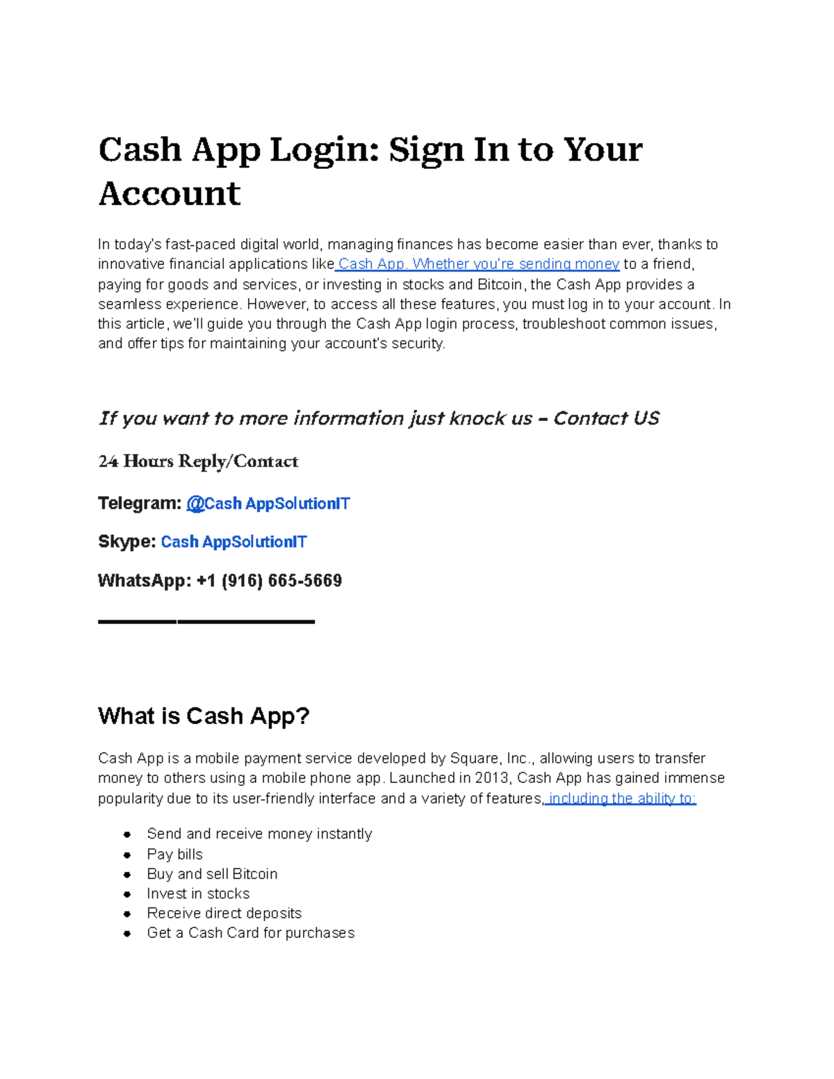 Cash App Login Sign In to Your Account - Cash App Login: Sign In to ...