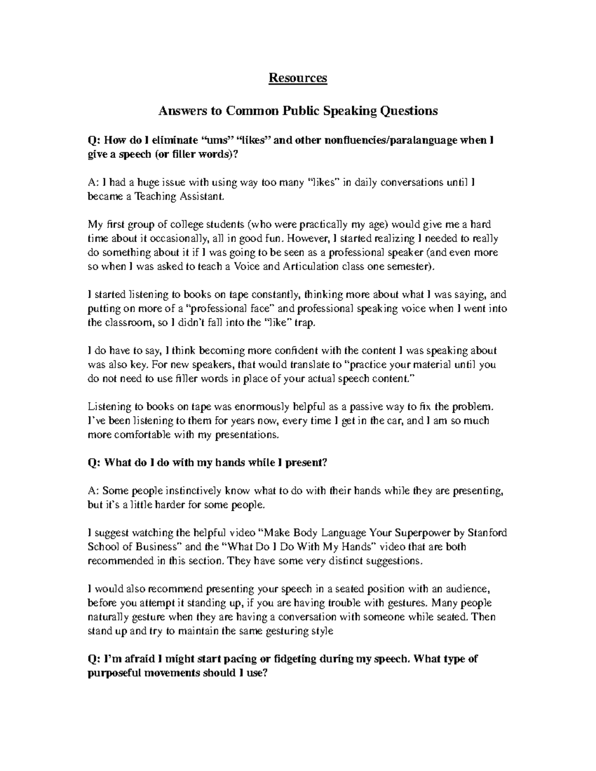 3SS Resources & FAQ - Lecture notes 1-3 - Resources Answers to Common ...