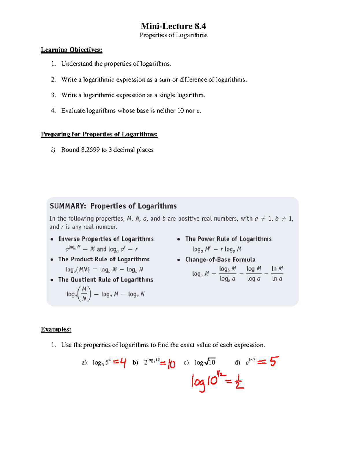 8-4c - will help you in math and help you critically - Mini-Lecture 8 ...