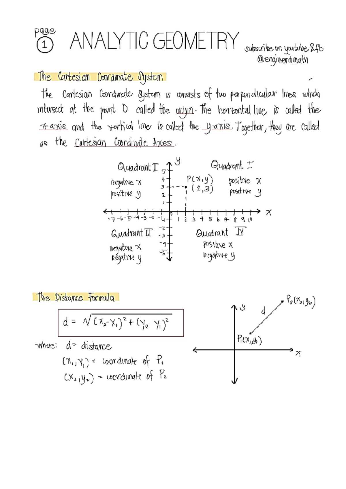 Analytic geometry - Civil Engineering - Studocu