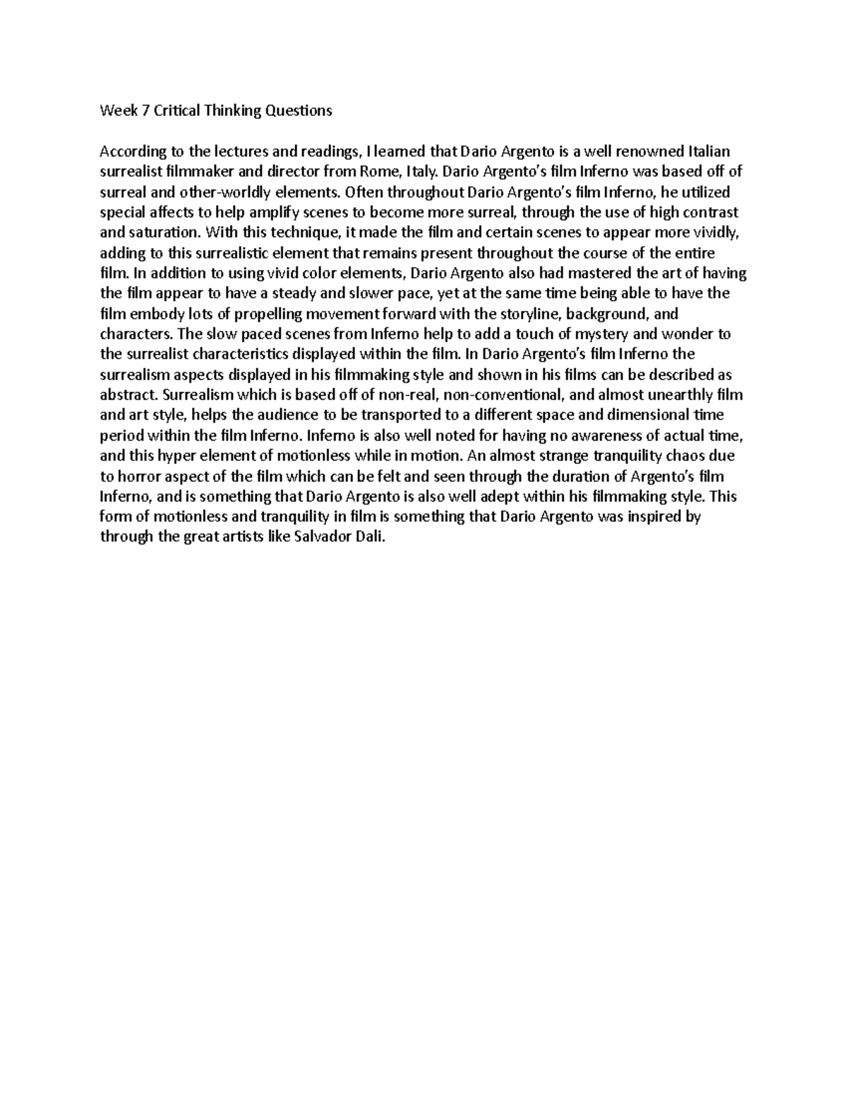 Week 7 Critical Thinking Questions - Week 7 Critical Thinking Questions ...