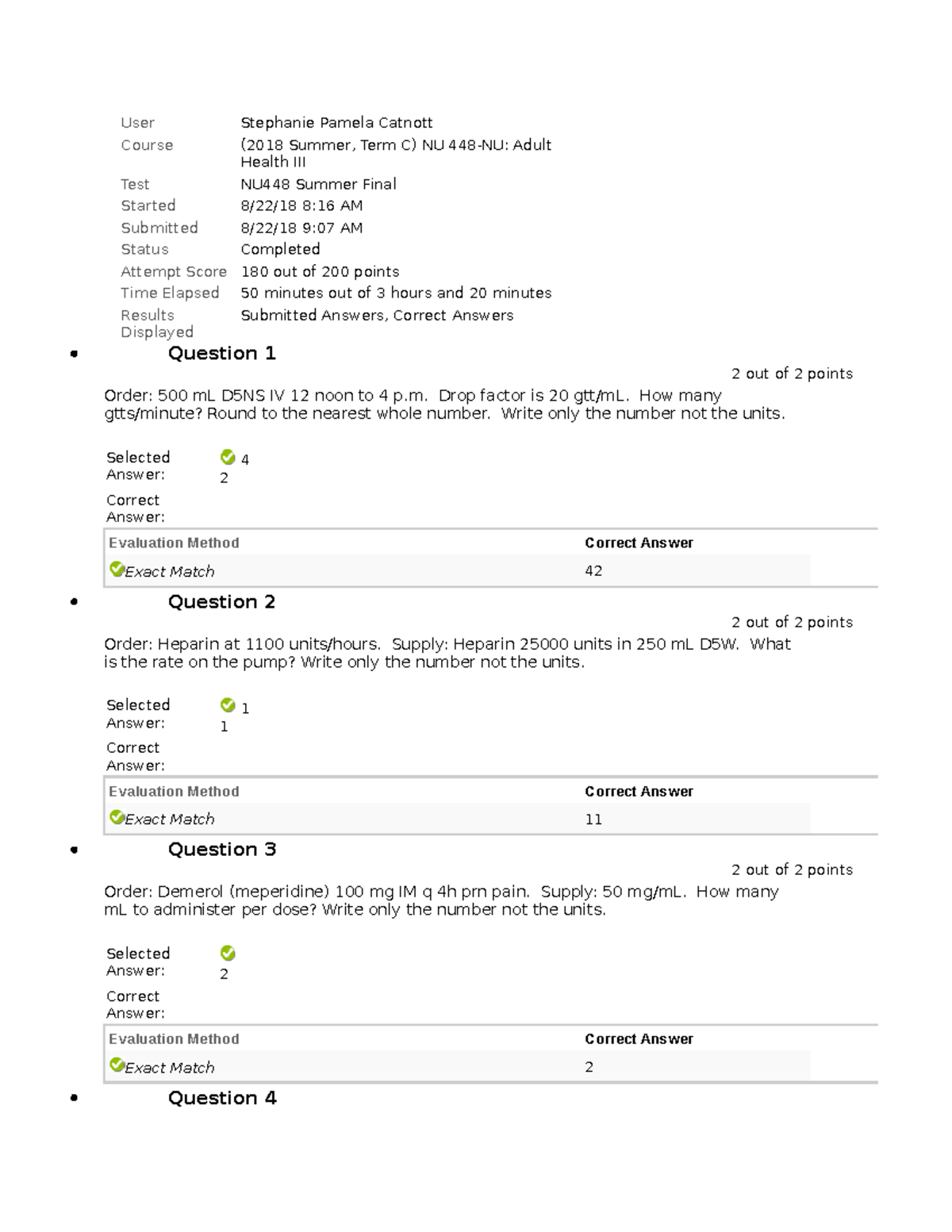 Adult health 3 final - very Good - User Stephanie Pamela Catnott Course ...