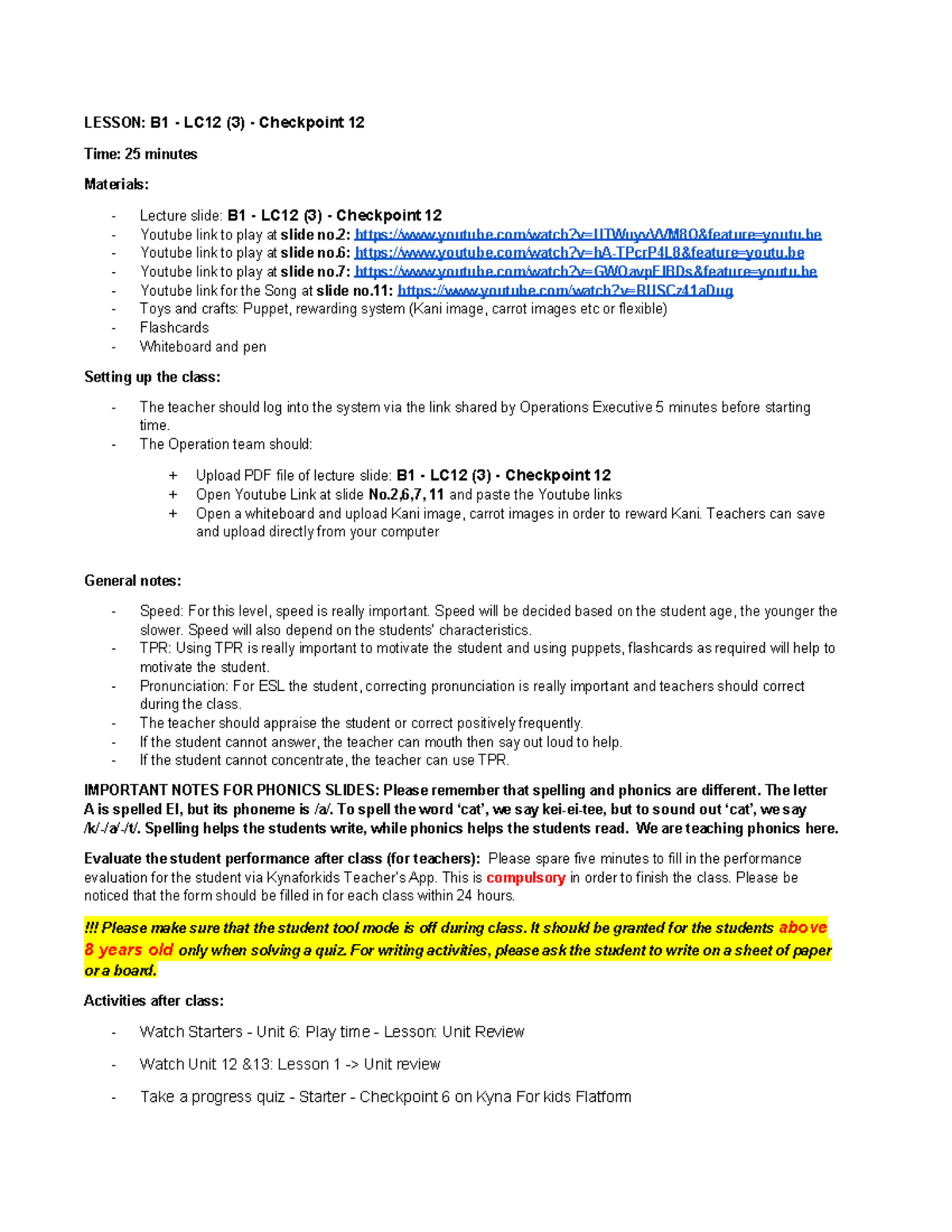 Document-1581585330 - document - LESSON: B1 - LC12 (3) - Checkpoint 12 ...