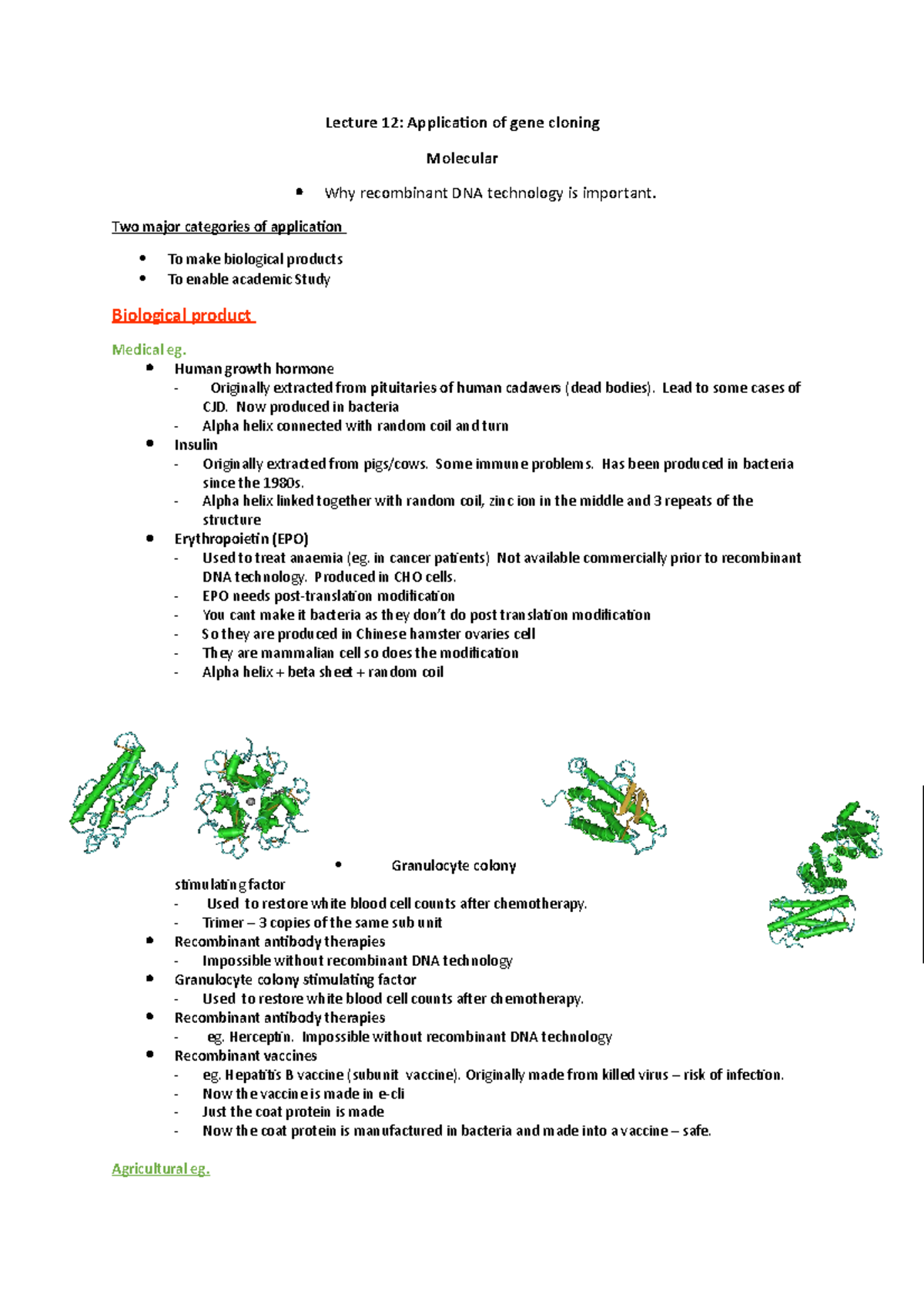 Lecture 12 of Molecular biology - Lecture 12: Application of gene ...