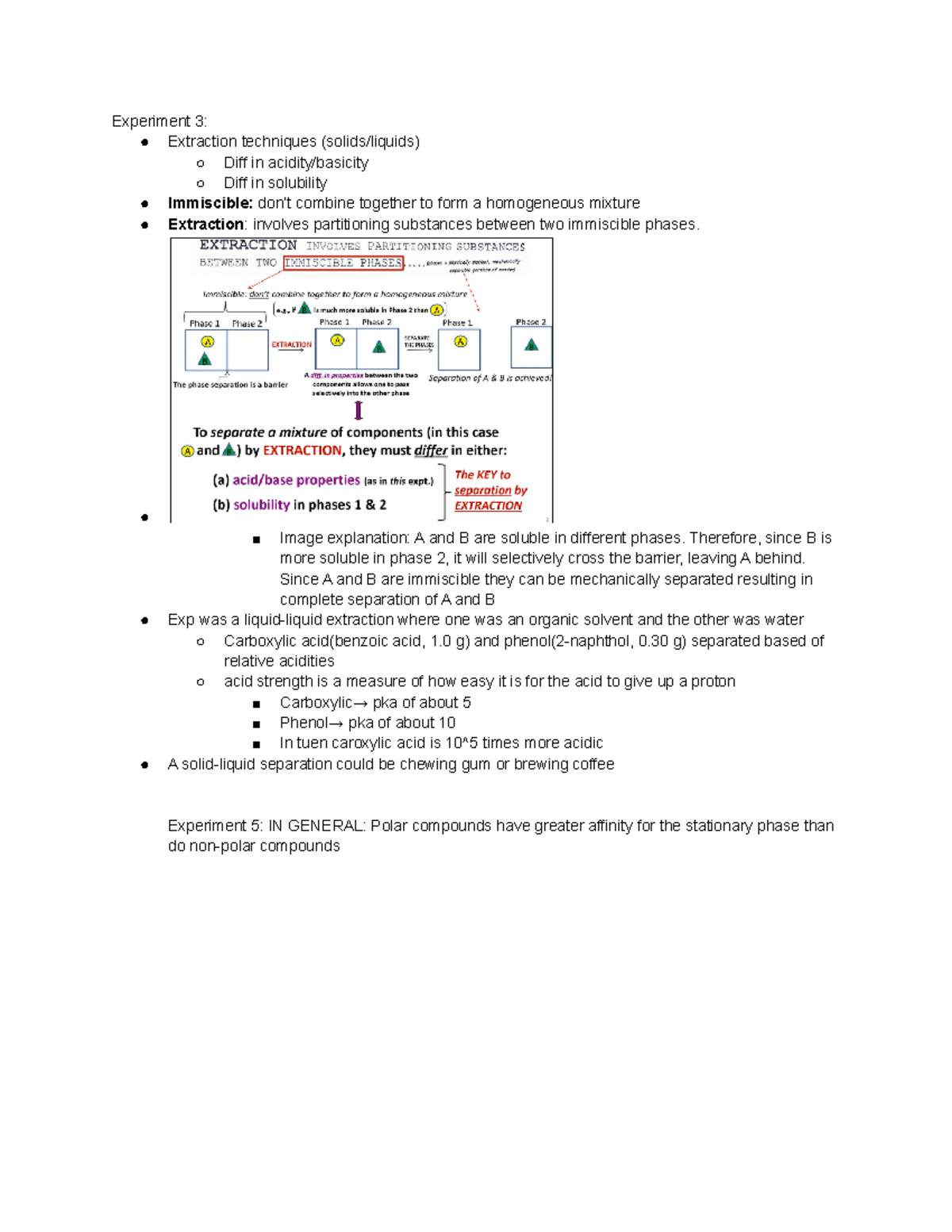 LAB 2 QUIZ - Study guide for quiz 2 - Experiment 3: Extraction ...