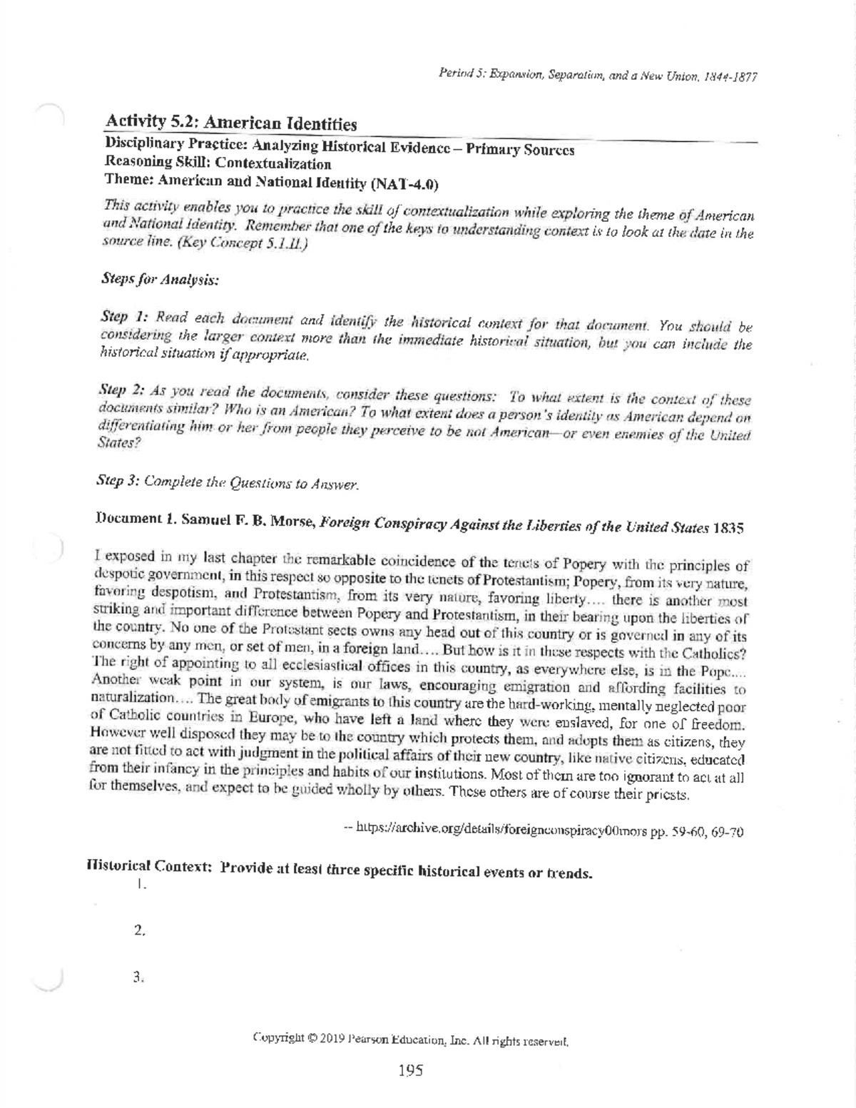 Activity 5.2 American Identiy - Studocu