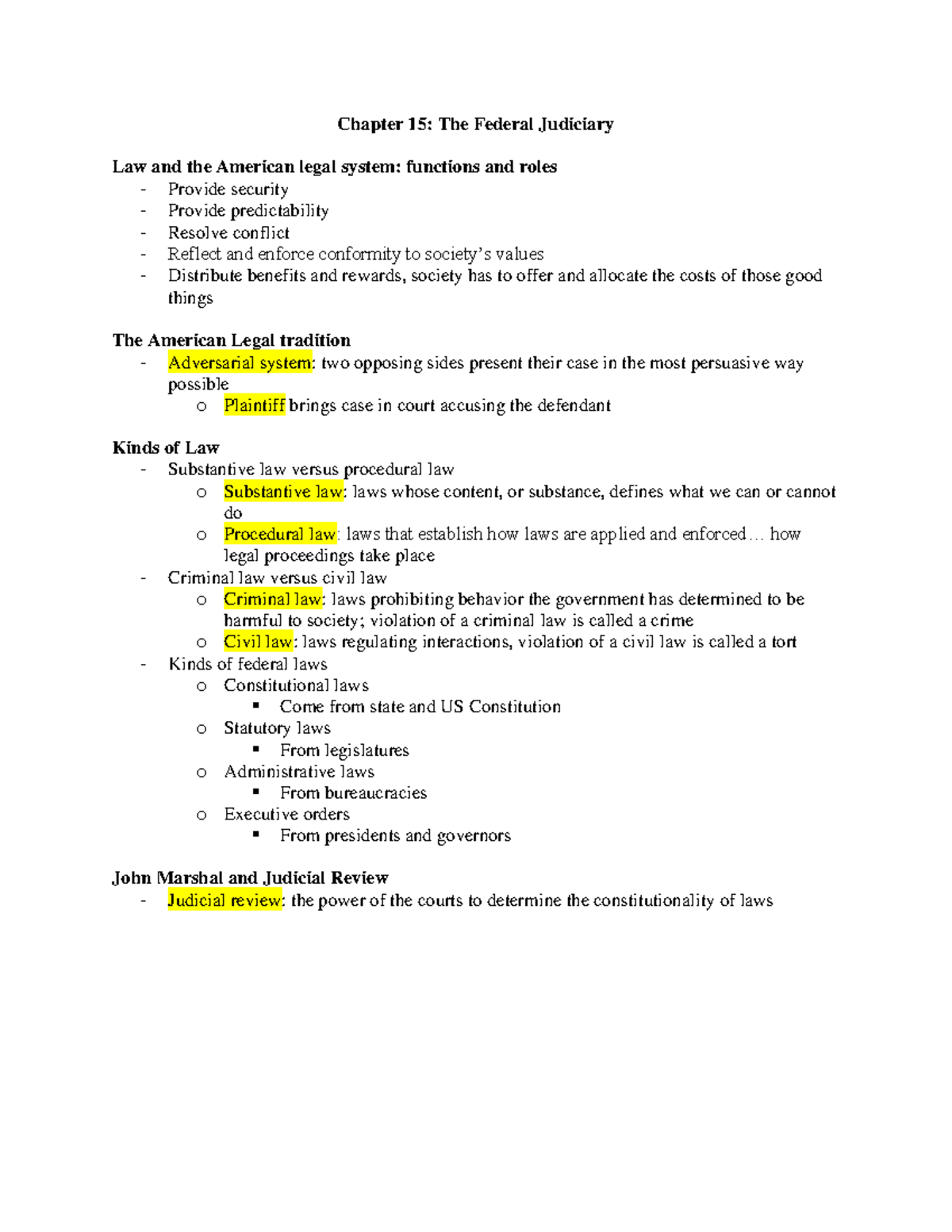 The Federal Judiciary - POLI 1090 - Studocu