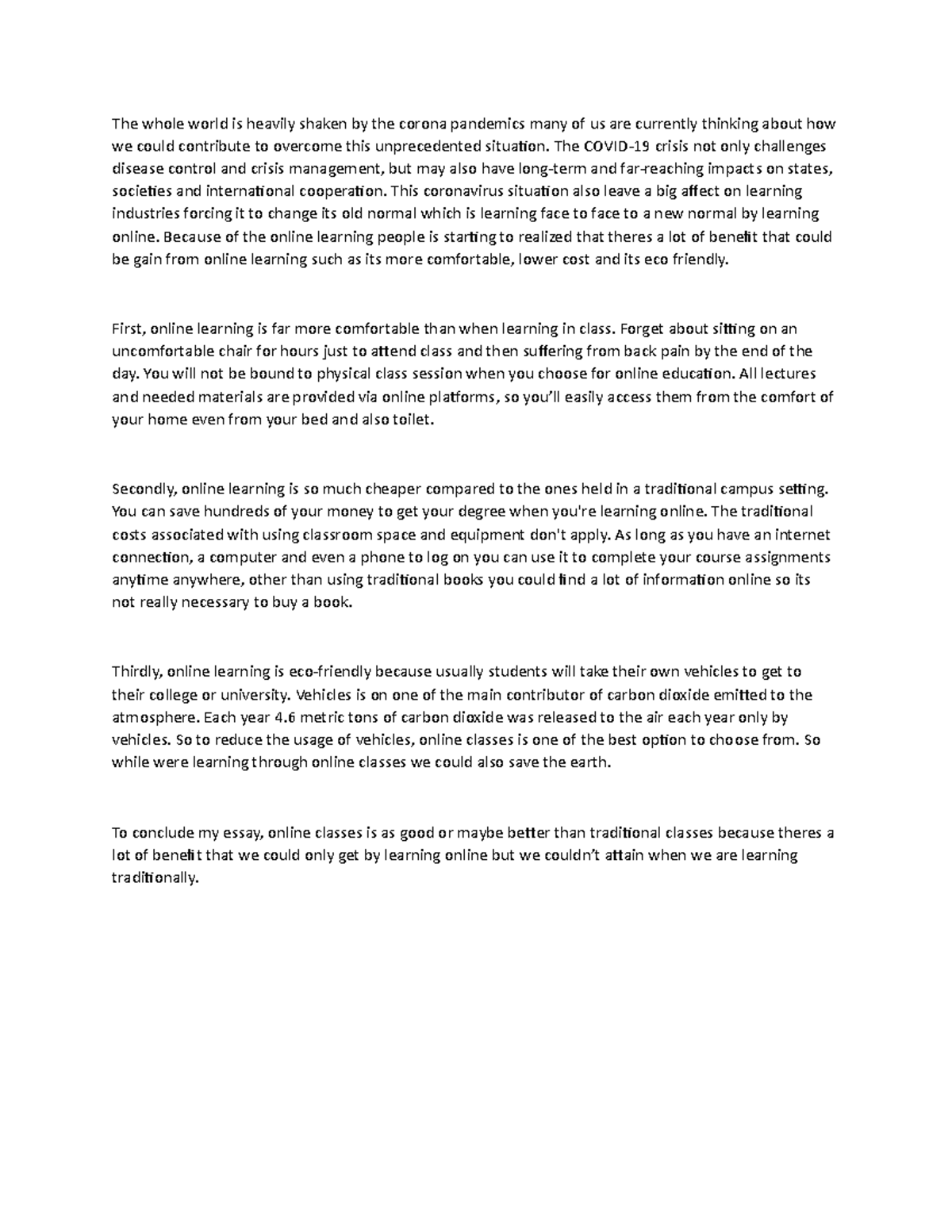 ELC Essay Che Muhd Naqiuddin MBA0021D - English - UiTM - Studocu