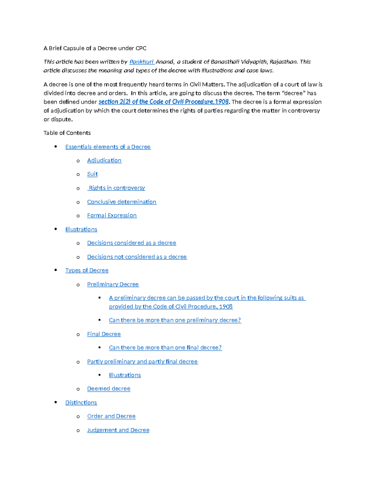 Decree and Res Judicata under CPC - A Brief Capsule of a Decree under ...