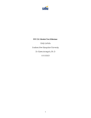 PSY 211 Module Five Milestone Lifespan Development - PSY 211 Module ...