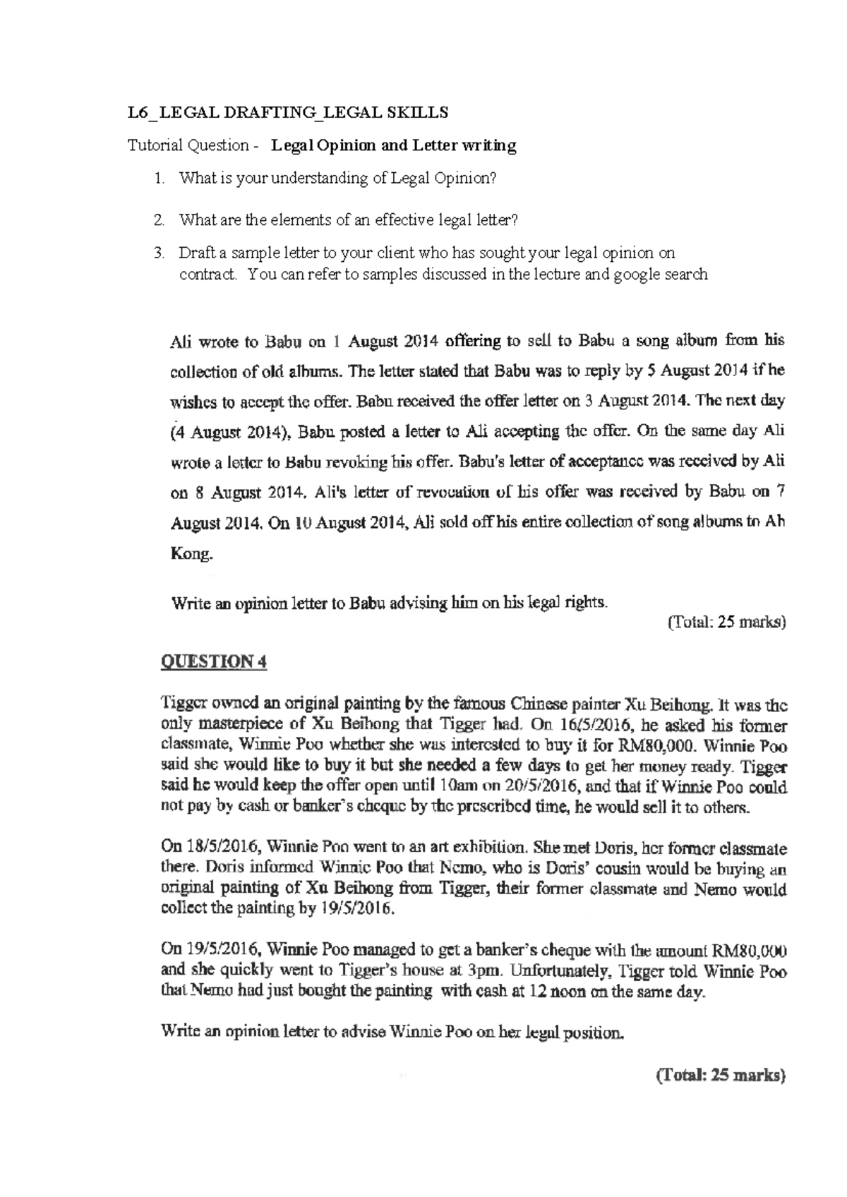 L6 Legal Drafting Legal Skills - L6_ LEGAL DRAFTING_LEGAL SKILLS ...