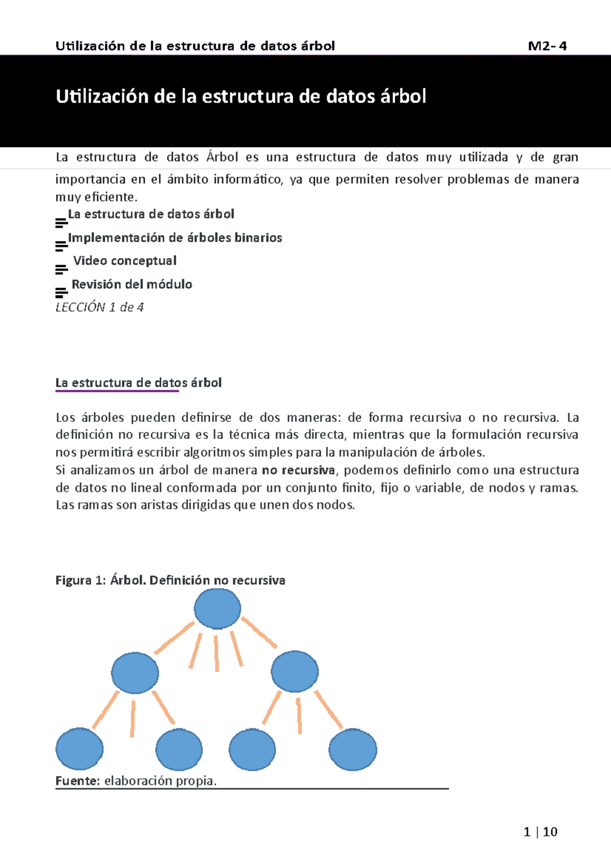 Algoritmo ED I M2-4 - La estructura de datos Árbol es una estructura de ...