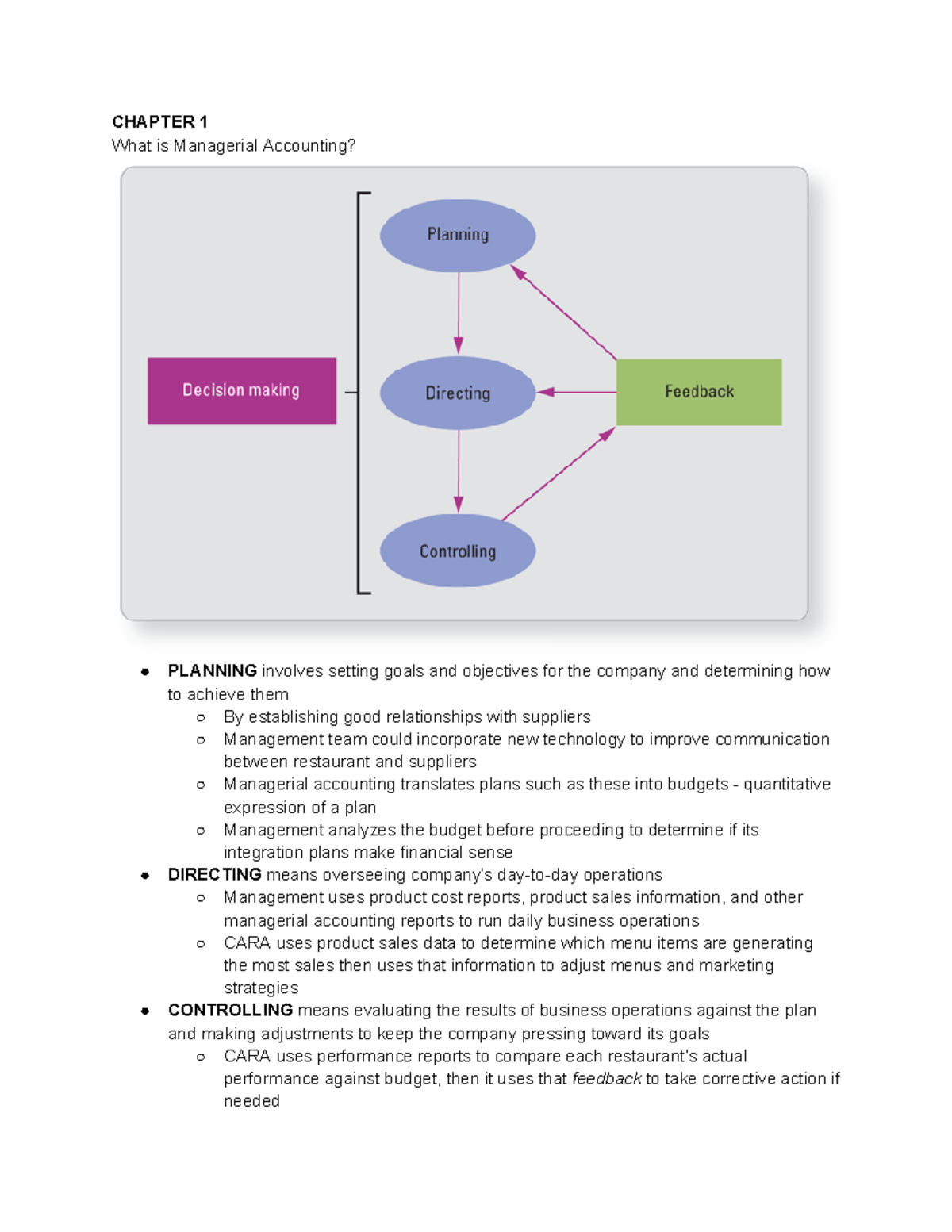 AFA200 Lecture Notes Week 1 - CHAPTER 1 What is Managerial Accounting ...